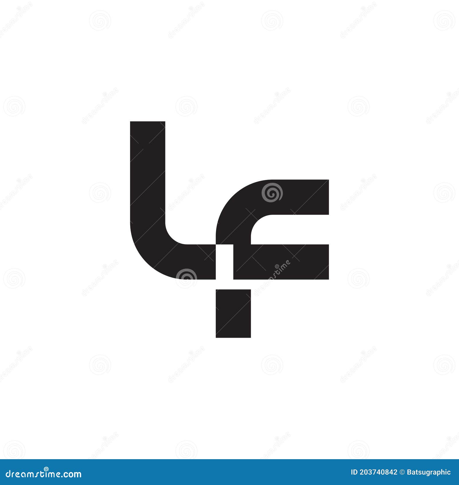 Icono Del Logotipo Del Vector De Letra Inicial De Lf Ilustración del ...