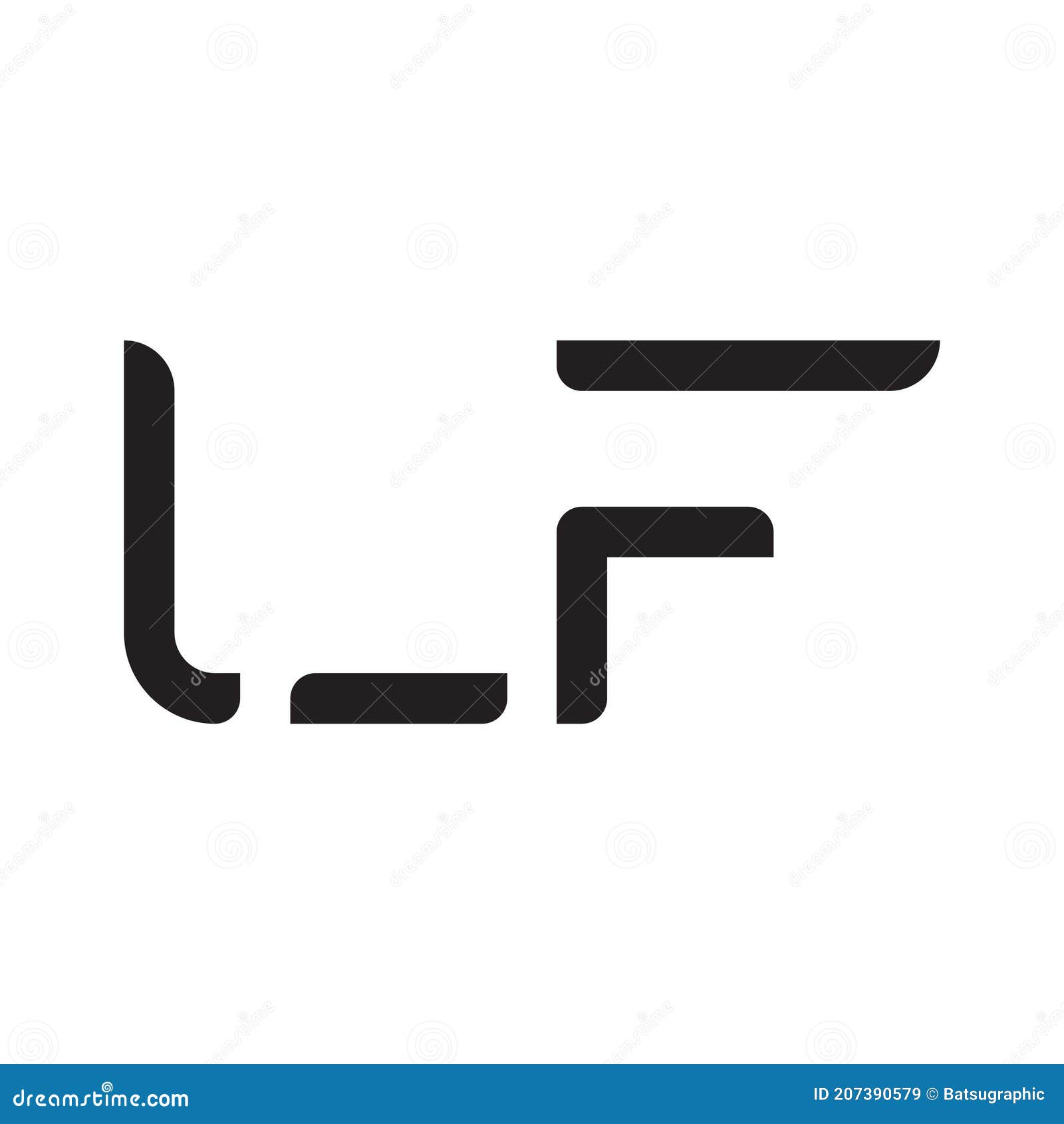Icono Del Logotipo Del Vector De Letra Inicial De Lf Ilustración del ...