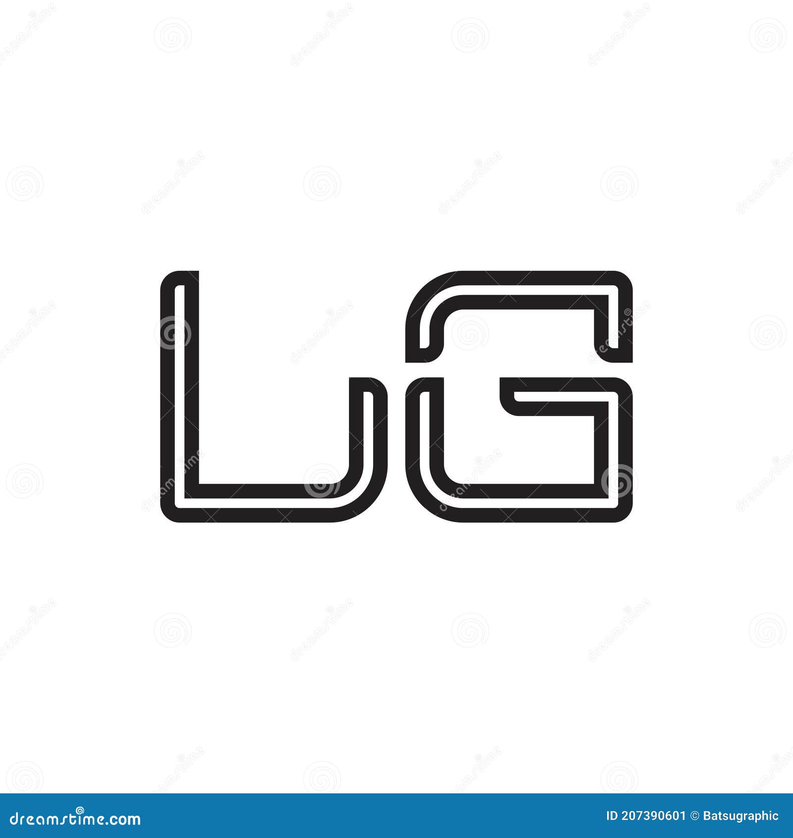 Icono Del Logotipo Del Vector De Letra Inicial De Lg Ilustración del ...