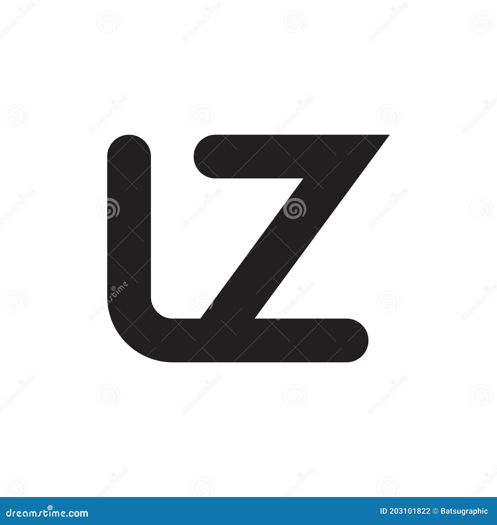 Icono Del Logotipo Del Vector De Letra Inicial De Lz Ilustración del ...
