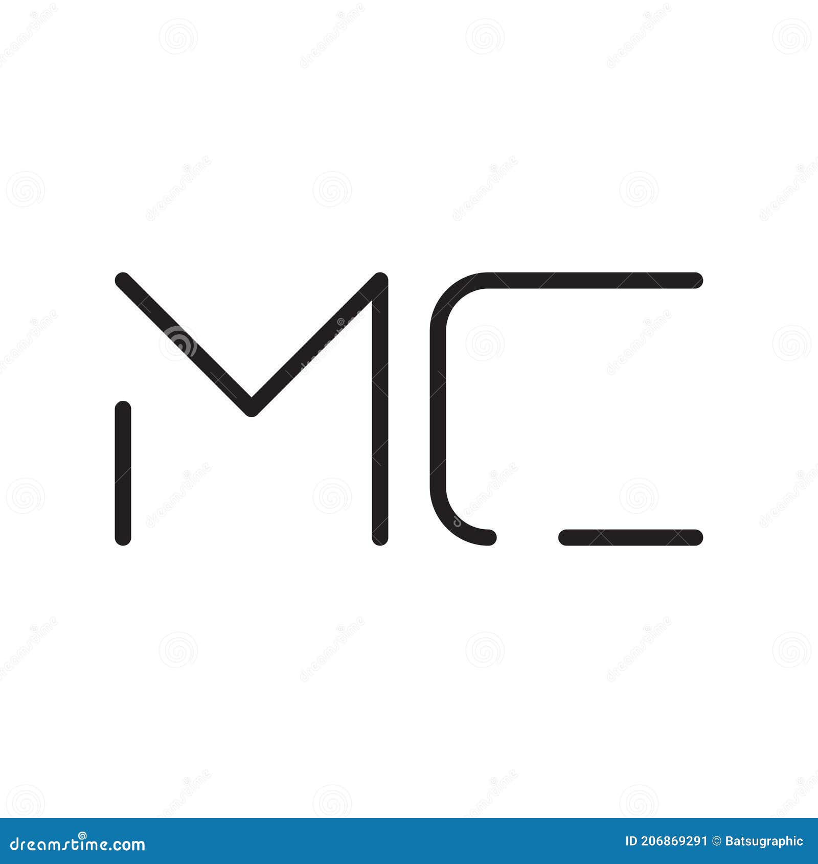 Icono Del Logotipo Del Vector De Letra Inicial De Mc Ilustración del ...