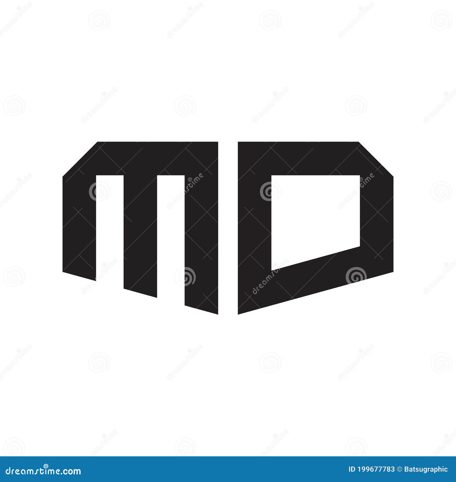 Icono Del Logotipo Del Vector De Letra Inicial De Md Ilustración del ...