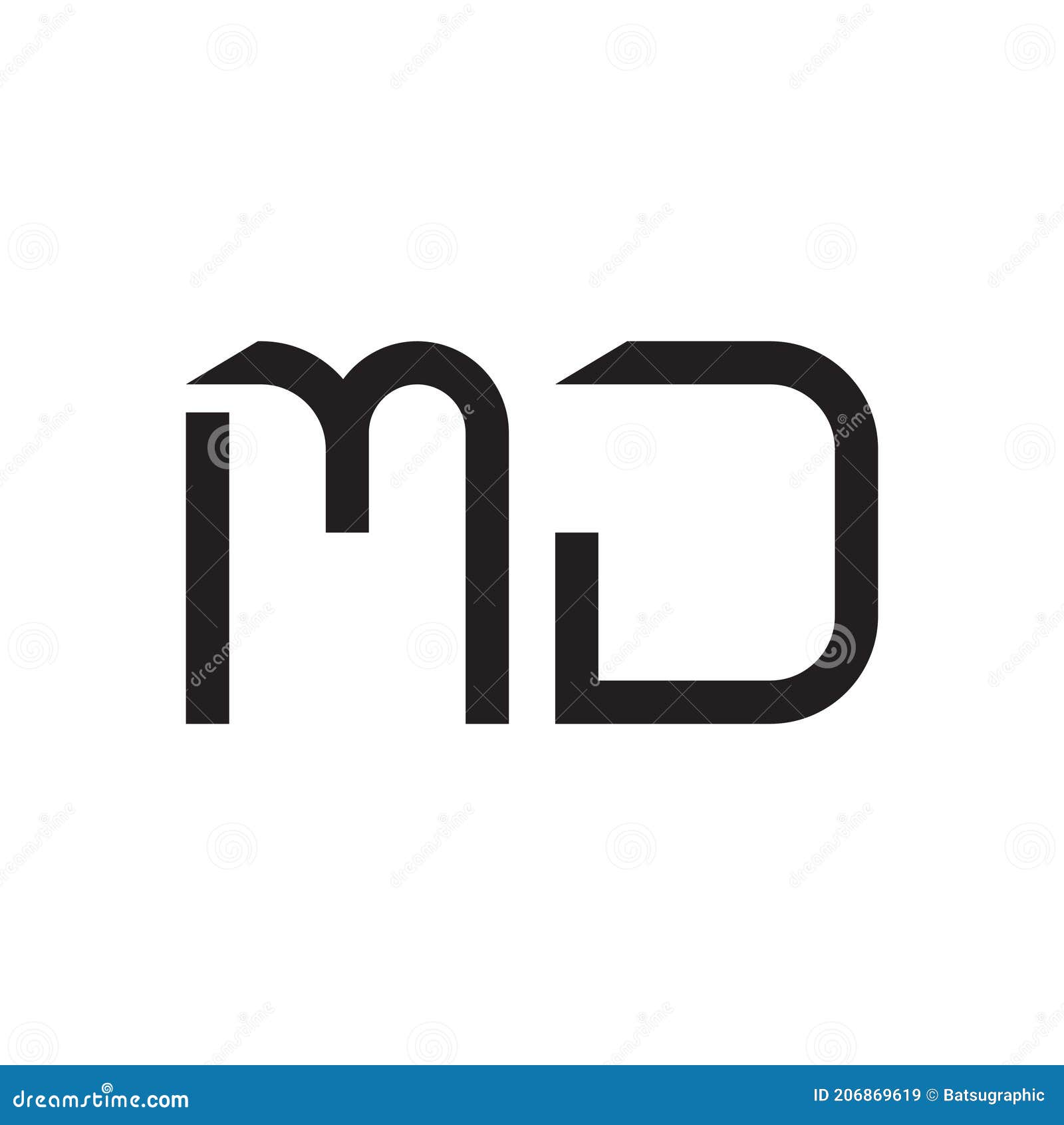 Icono Del Logotipo Del Vector De Letra Inicial De Md Ilustración del ...