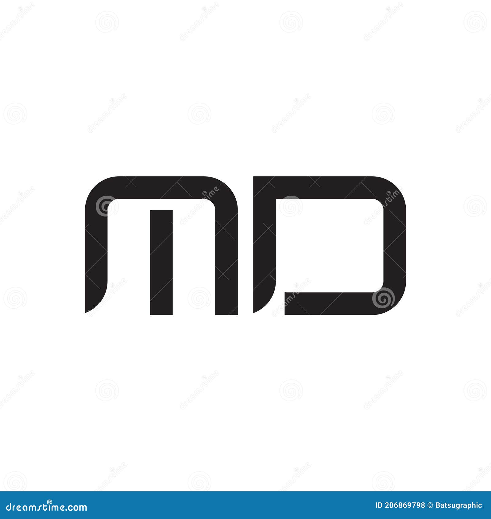 Icono Del Logotipo Del Vector De Letra Inicial De Md Ilustración del ...