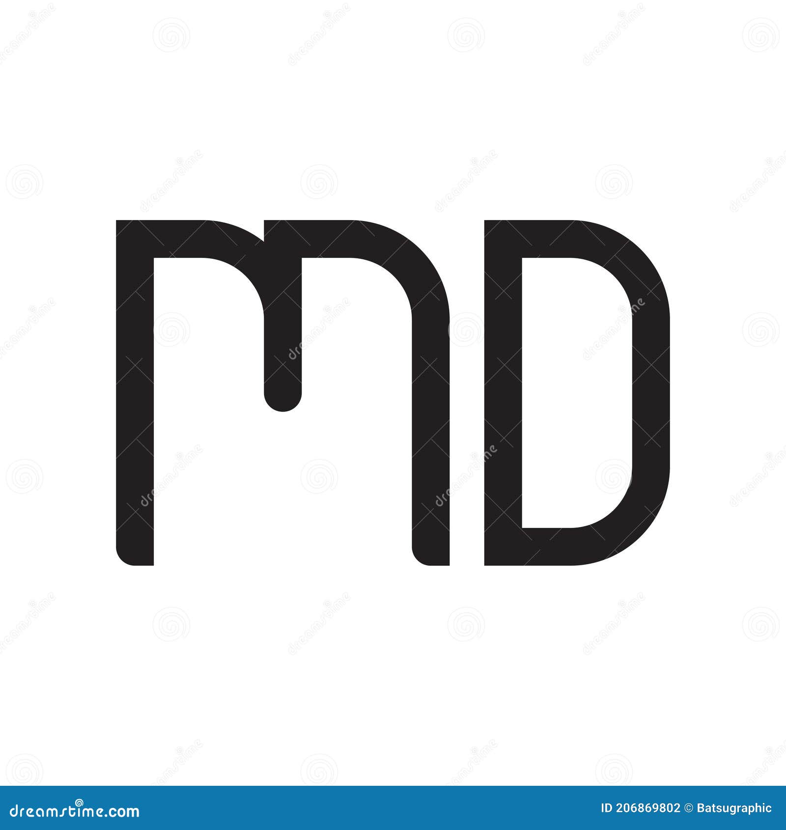 Icono Del Logotipo Del Vector De Letra Inicial De Md Ilustración del ...