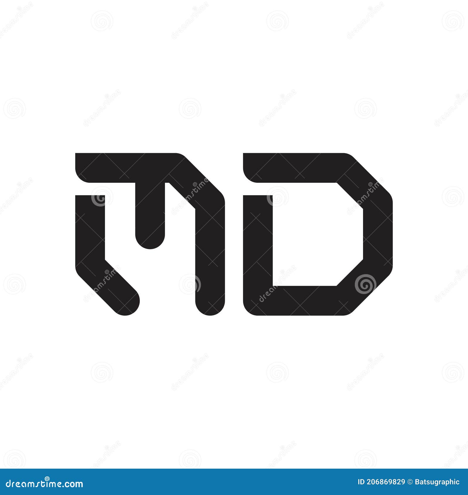 Icono Del Logotipo Del Vector De Letra Inicial De Md Ilustración del ...