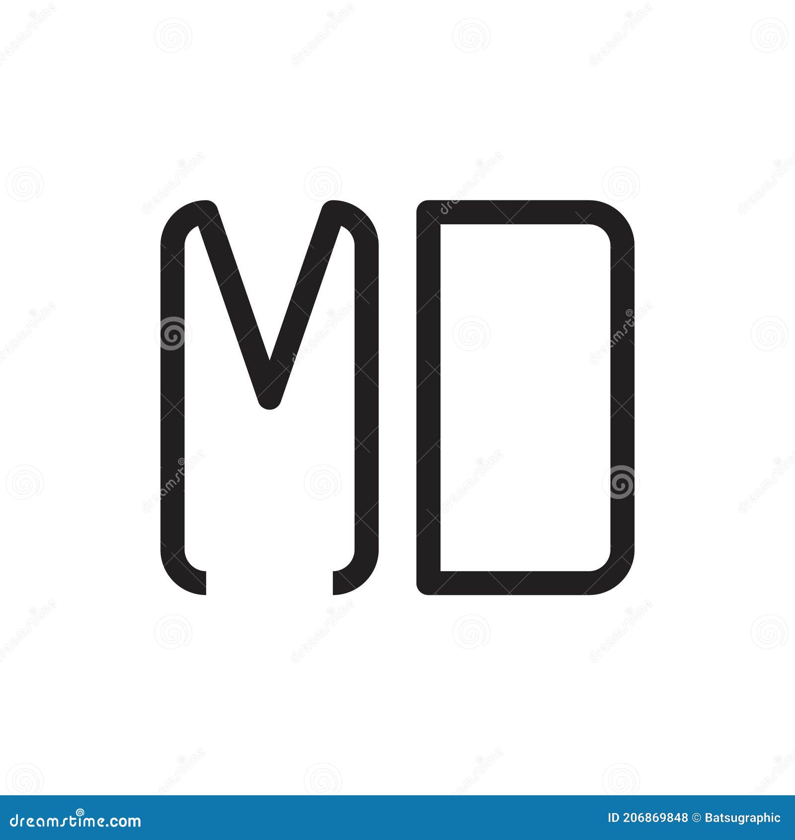 Icono Del Logotipo Del Vector De Letra Inicial De Md Ilustración del ...