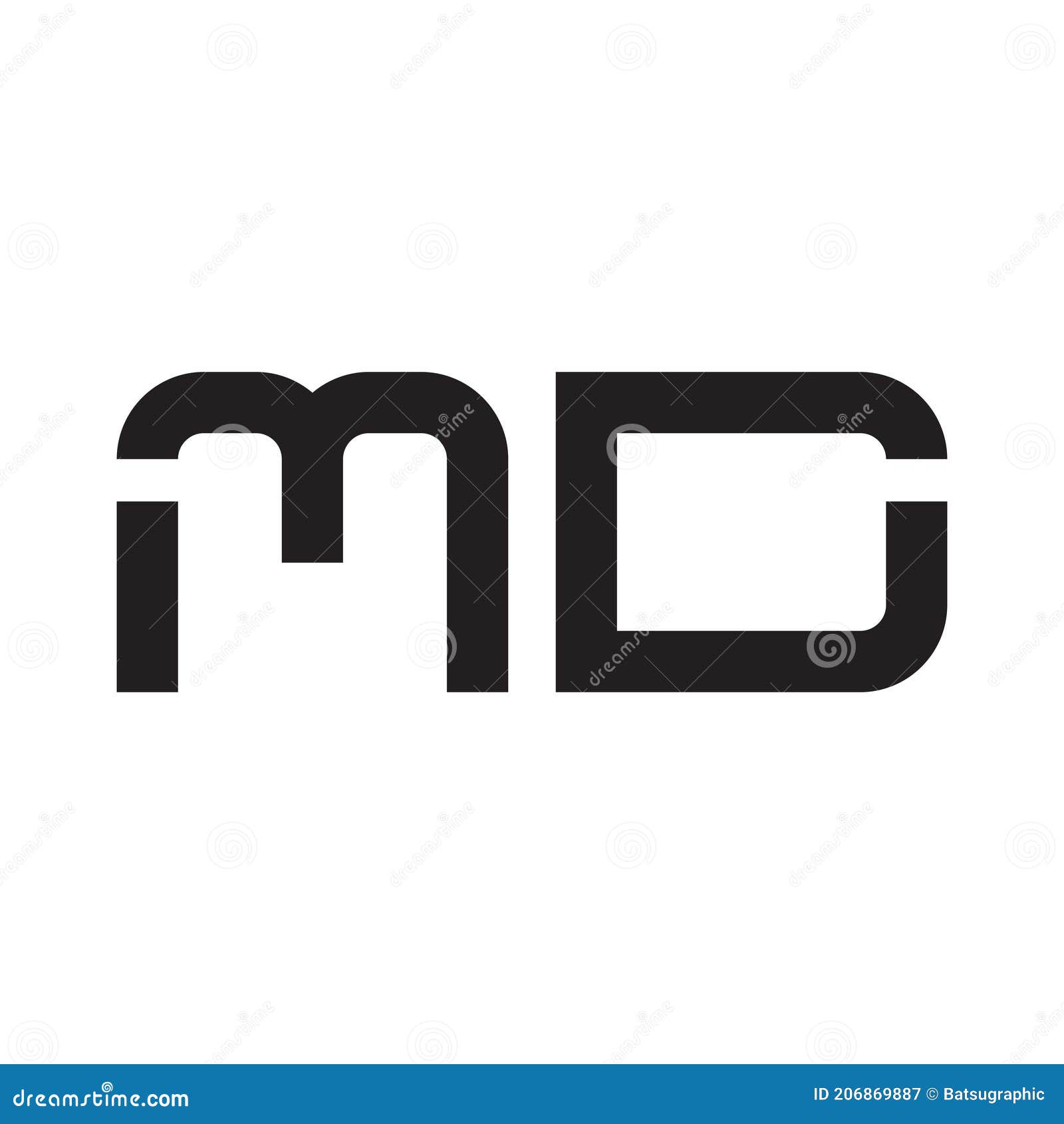 Icono Del Logotipo Del Vector De Letra Inicial De Md Ilustración del ...