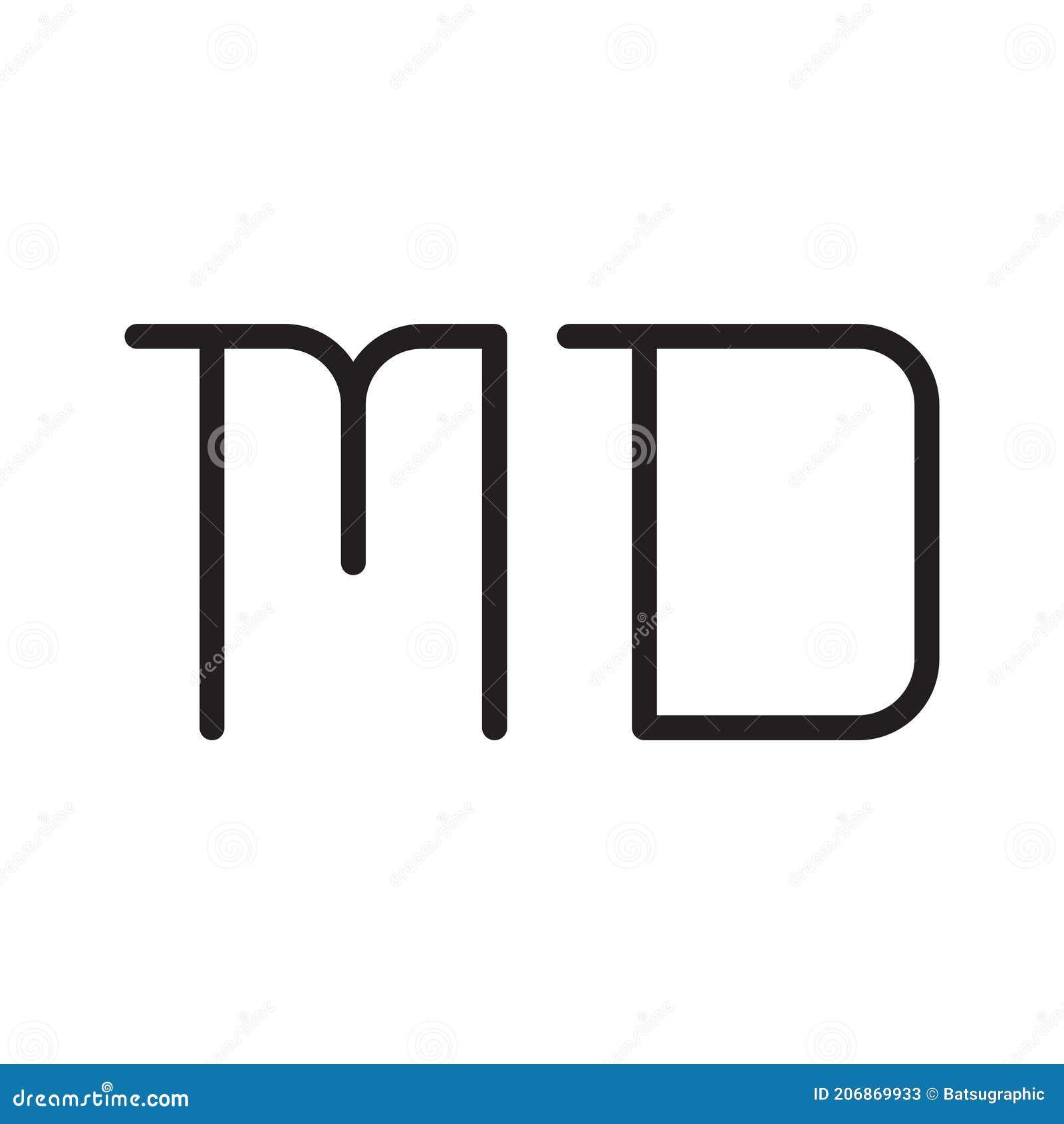 Icono Del Logotipo Del Vector De Letra Inicial De Md Ilustración del ...