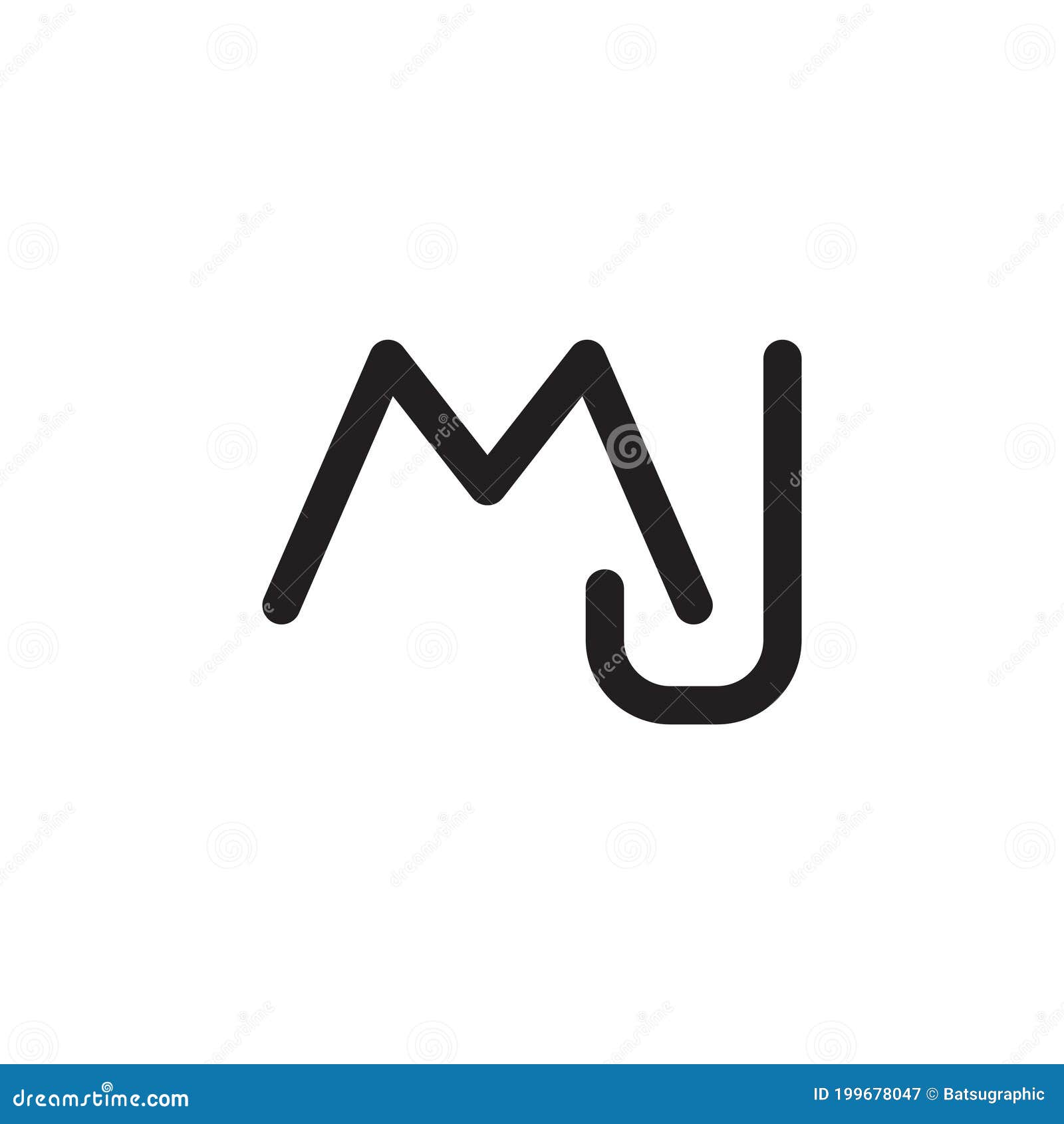 Icono Del Logotipo Del Vector De Letra Inicial De Mj Ilustración del ...