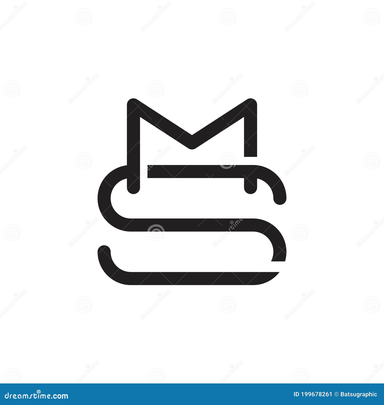 Icono Del Logotipo Del Vector De Letra Inicial De Ms Ilustración del ...