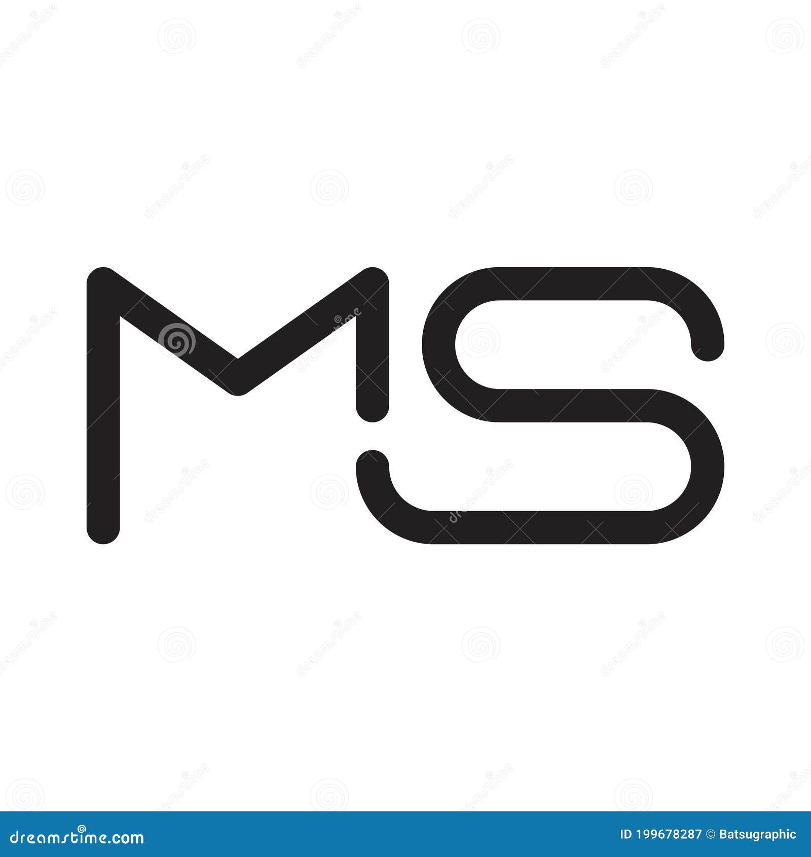 Icono Del Logotipo Del Vector De Letra Inicial De Ms Ilustración del ...