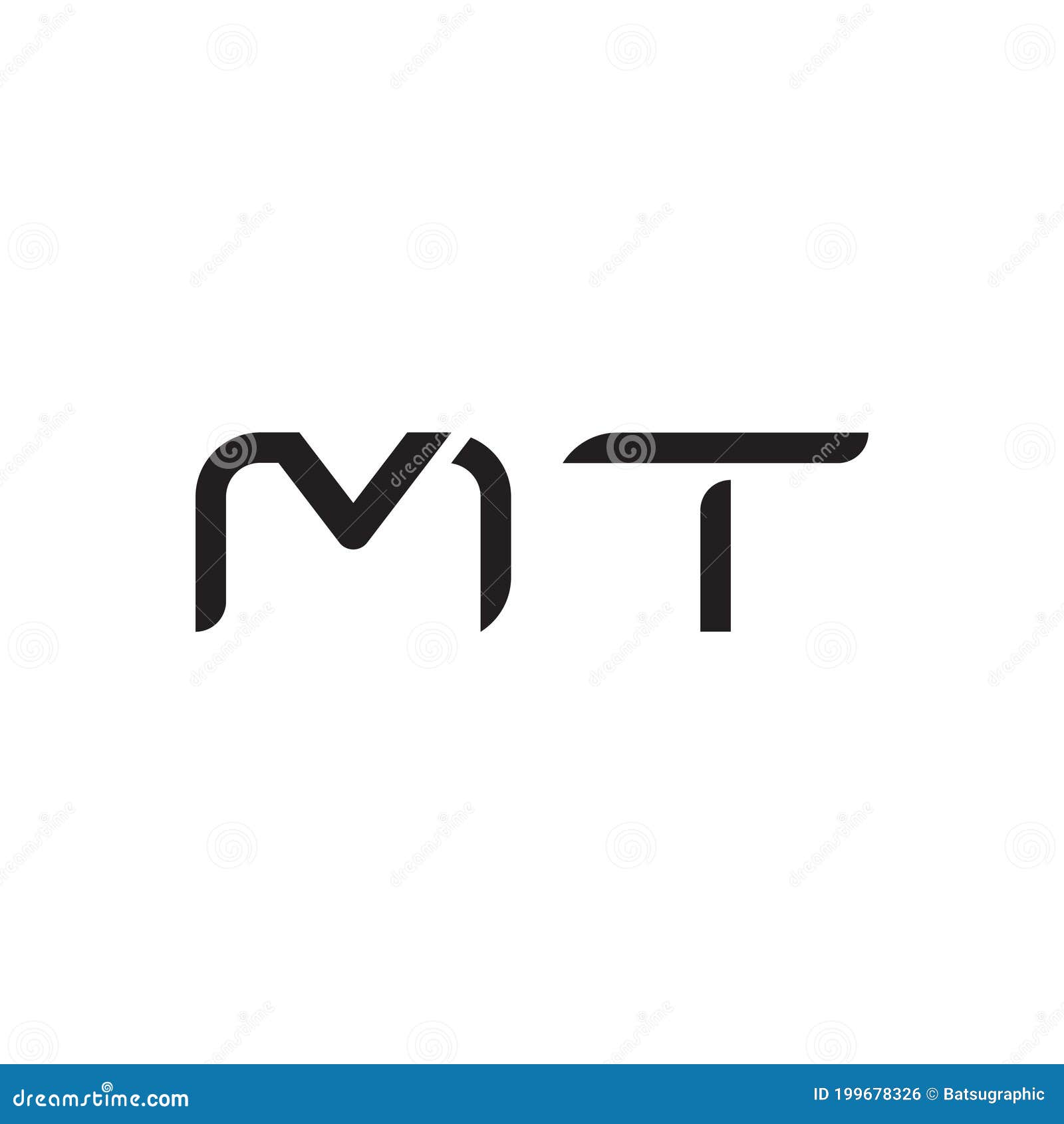 Icono Del Logotipo Del Vector De Letra Inicial De Mt Ilustración del ...