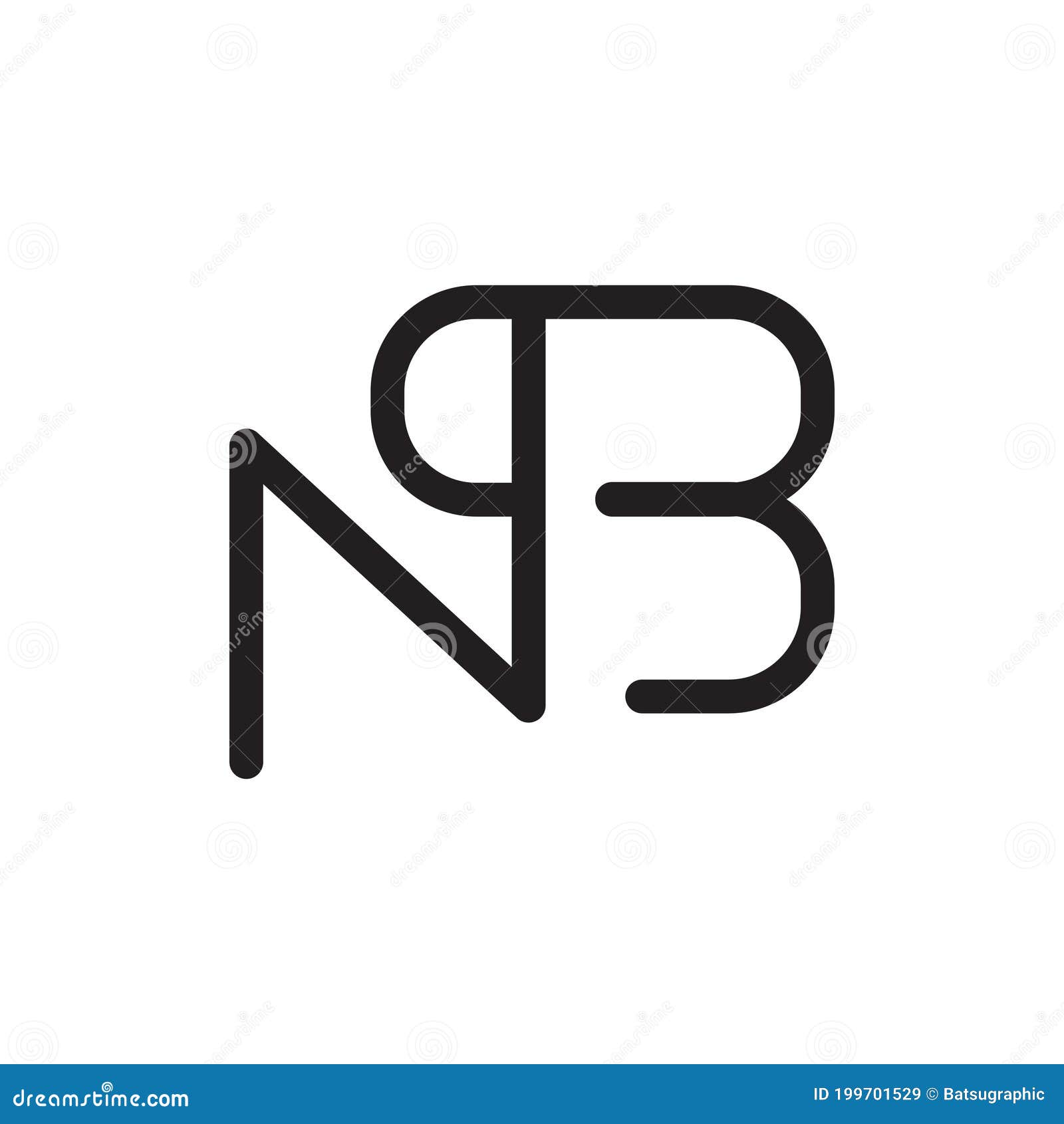 Icono Del Logotipo Del Vector De Letra Inicial De Nb Ilustración del ...