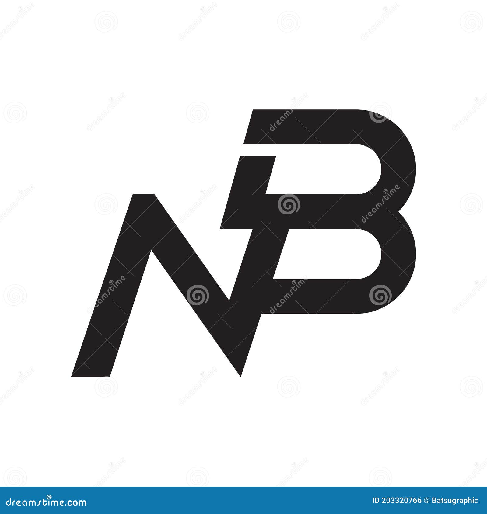 Icono Del Logotipo Del Vector De Letra Inicial De Nb Ilustración del ...