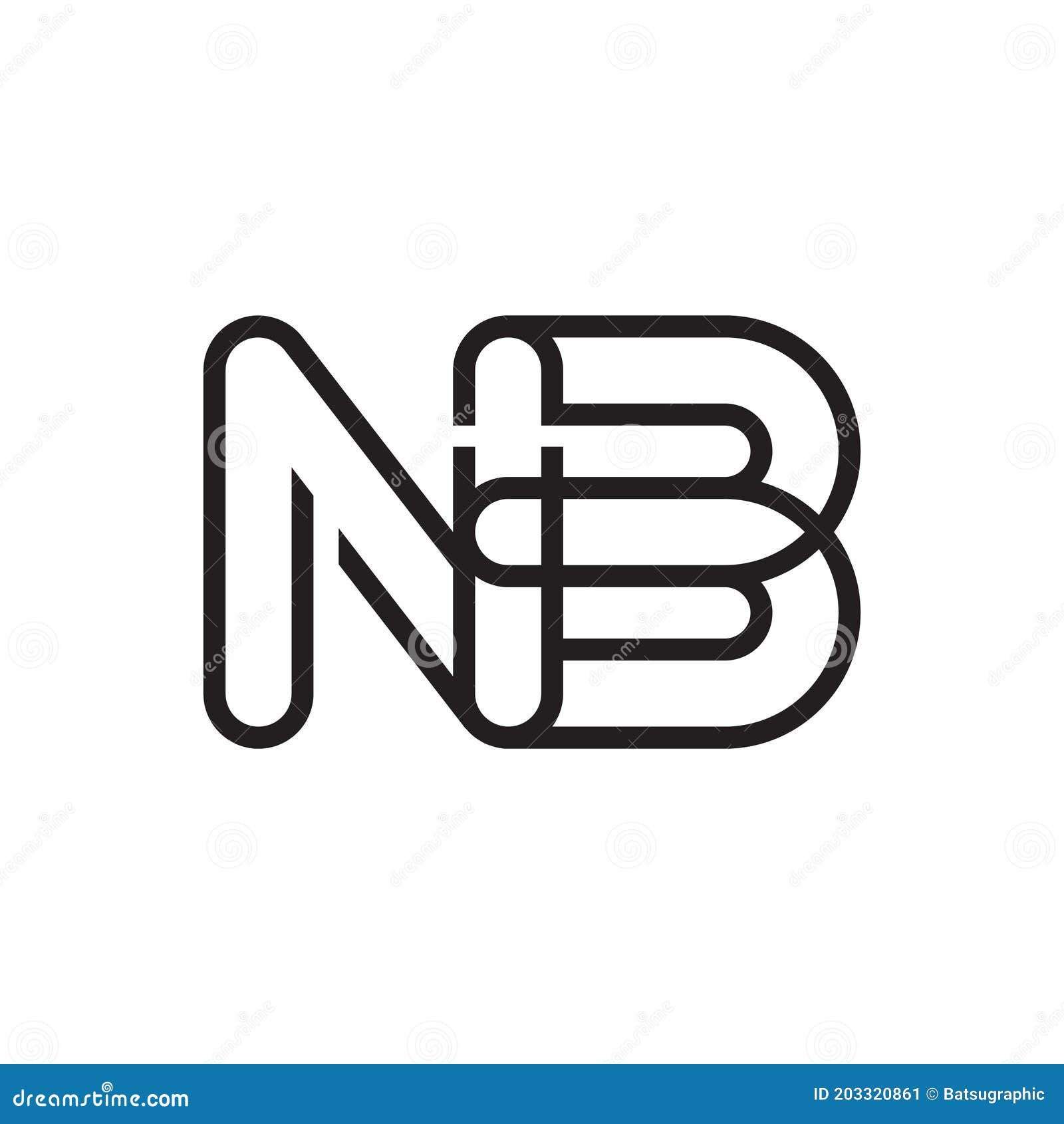 Icono Del Logotipo Del Vector De Letra Inicial De Nb Ilustración del ...