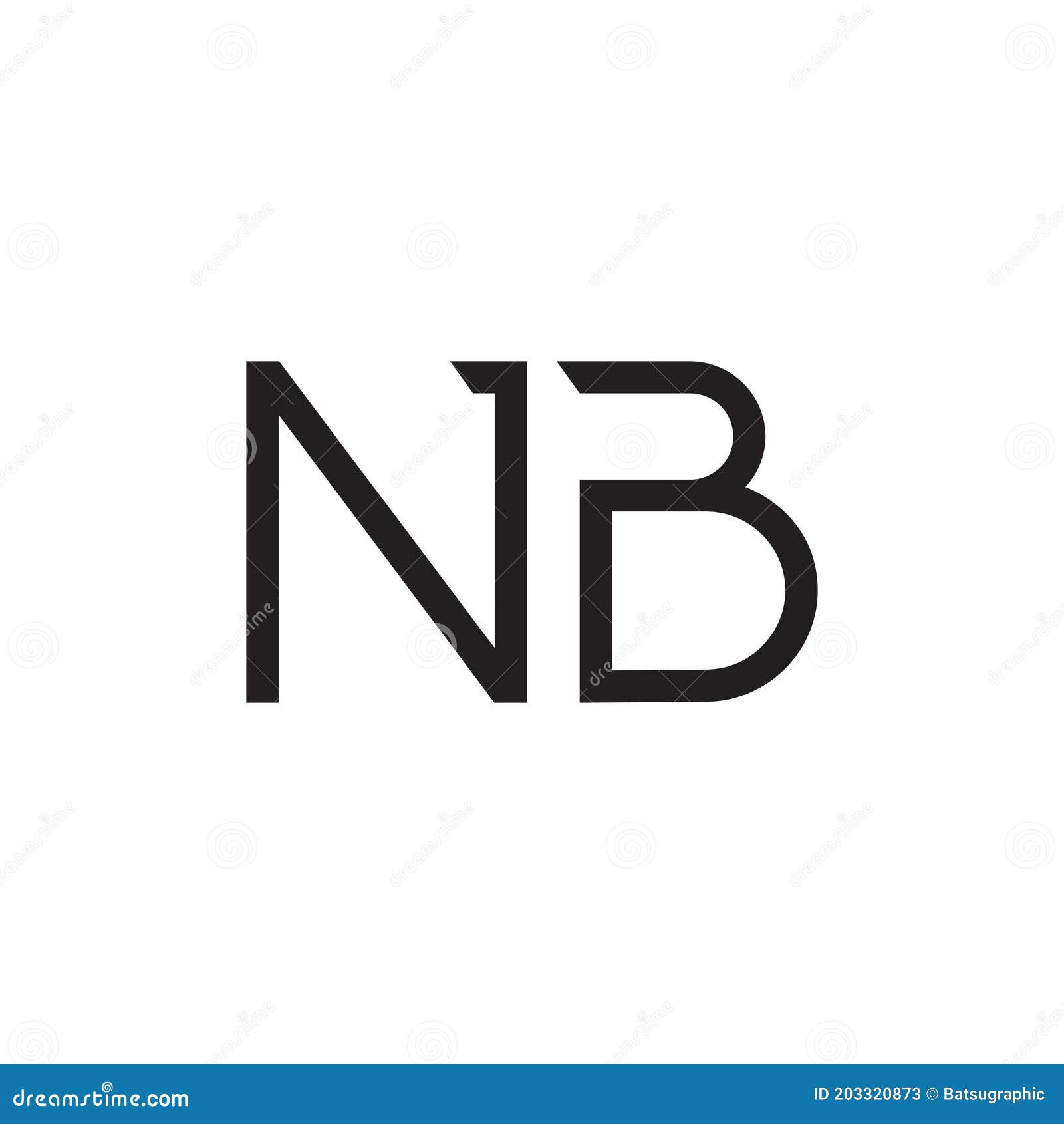 Icono Del Logotipo Del Vector De Letra Inicial De Nb Ilustración del ...