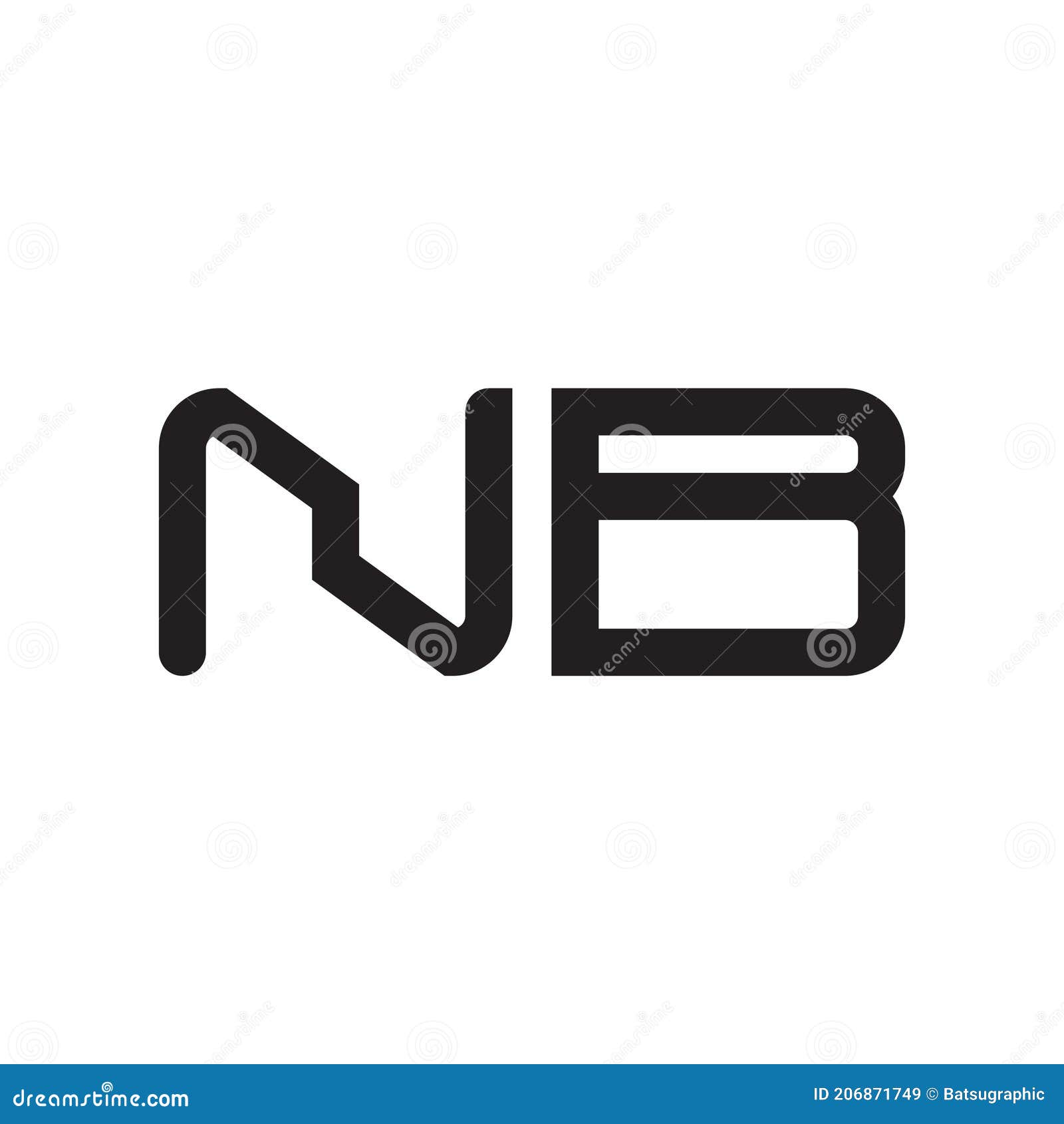 Icono Del Logotipo Del Vector De Letra Inicial De Nb Ilustración del ...
