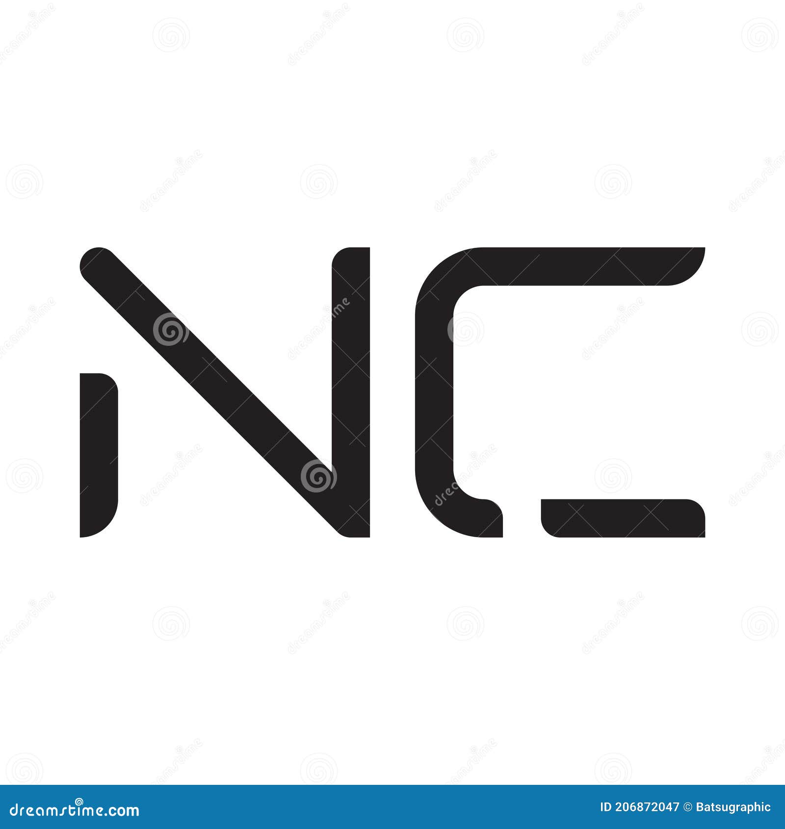 Icono Del Logotipo Del Vector De Letra Inicial De Nc Ilustración del ...