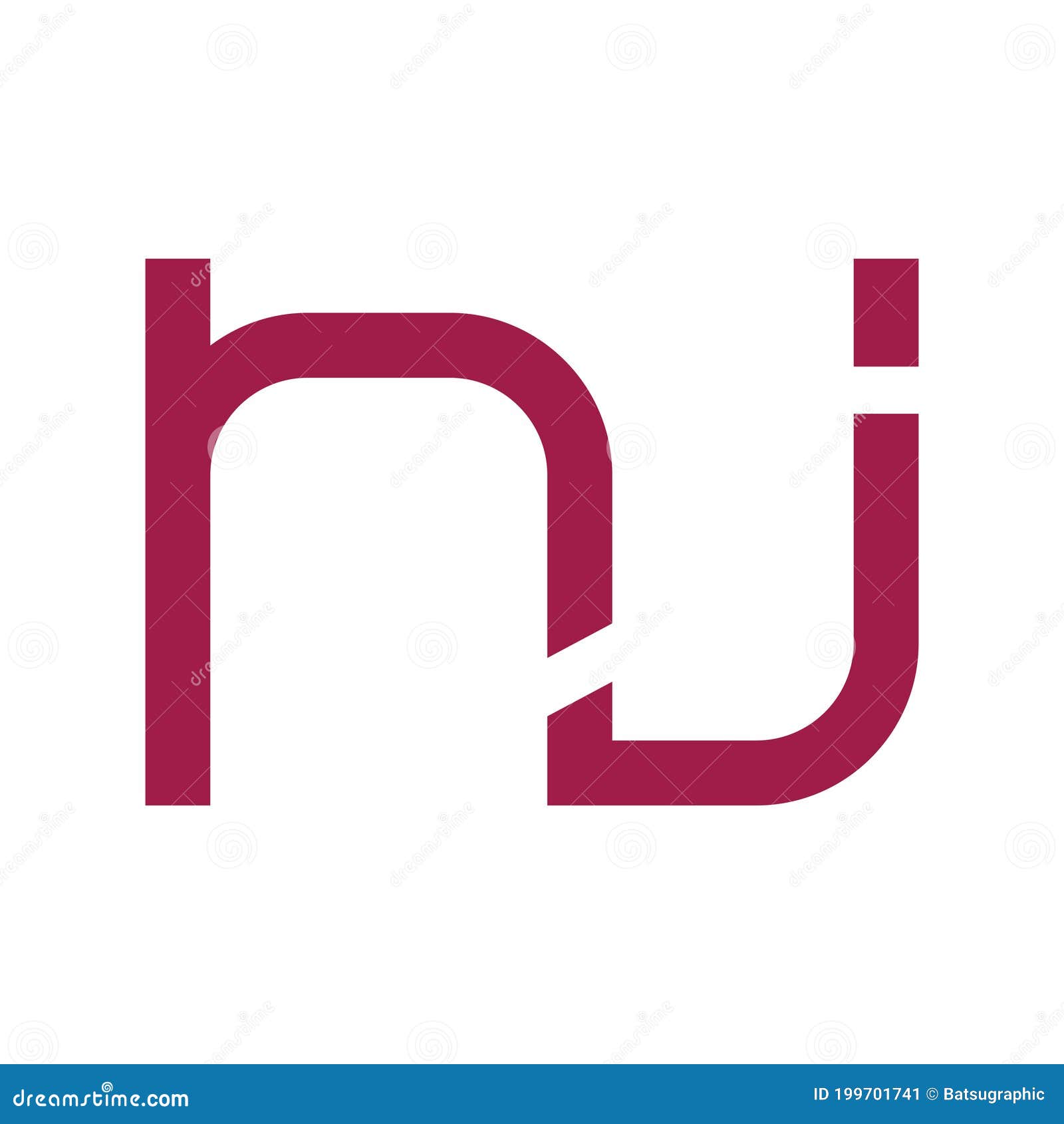 Icono Del Logotipo Del Vector De Letra Inicial De Nj Ilustración del ...