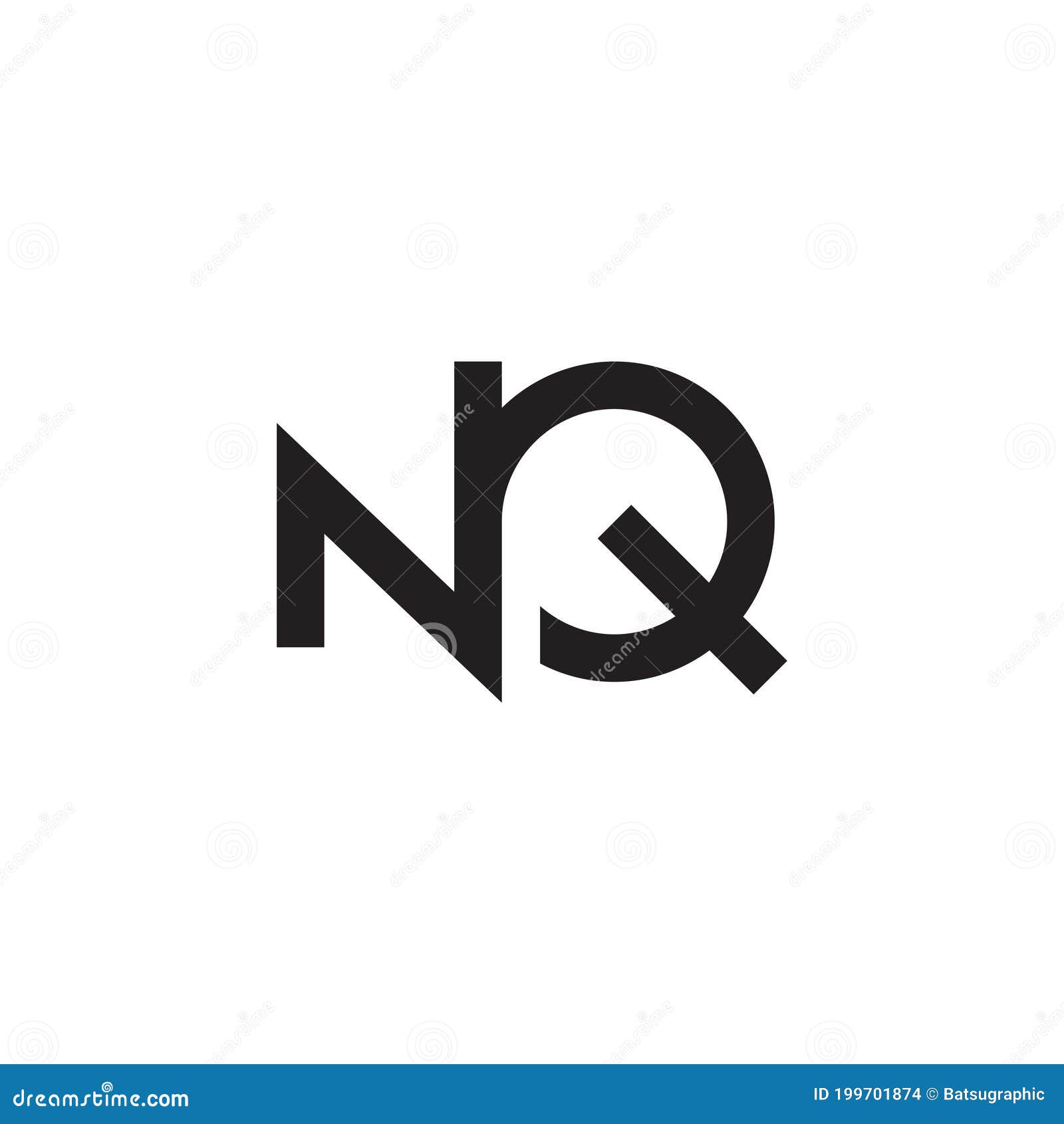 Icono Del Logotipo Del Vector De Letra Inicial De Nq Ilustración del ...