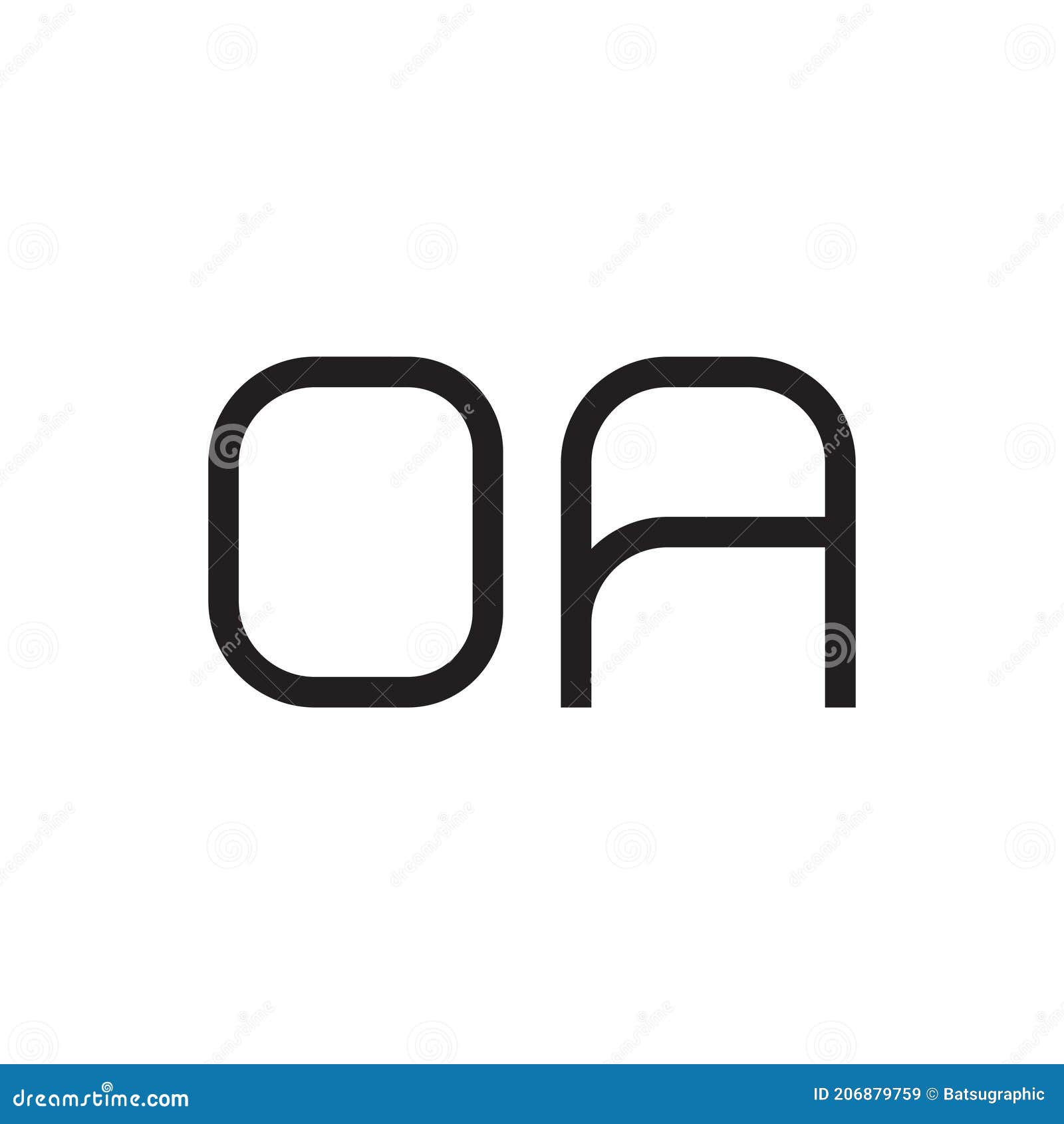 Icono Del Logotipo Del Vector De Letra Inicial De Oa Ilustración del ...