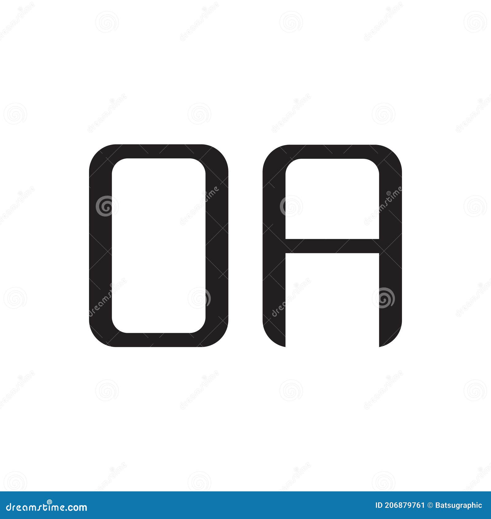 Icono Del Logotipo Del Vector De Letra Inicial De Oa Ilustración del ...