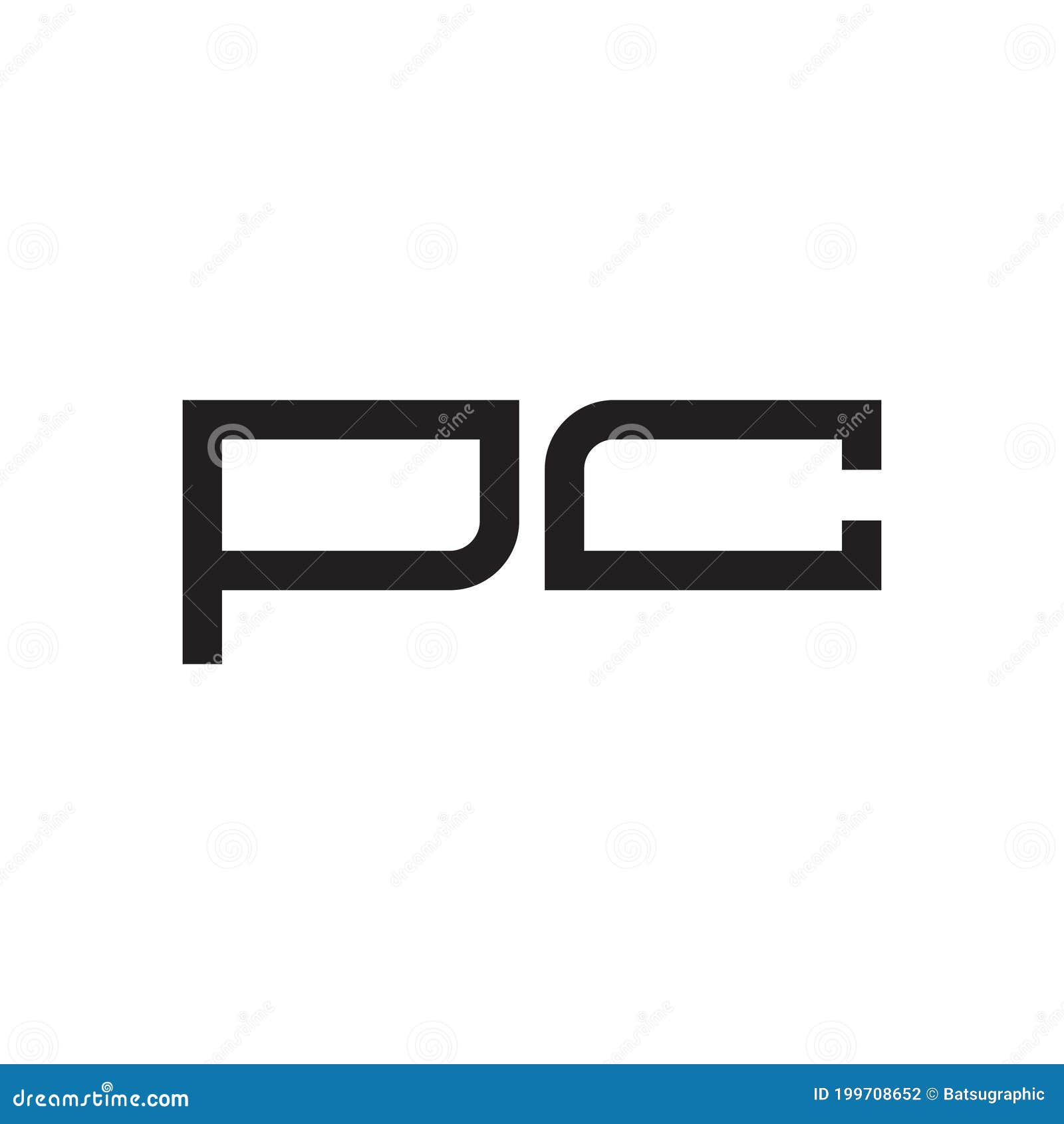 Icono Del Logotipo Del Vector De Letra Inicial De Pc Ilustración del ...