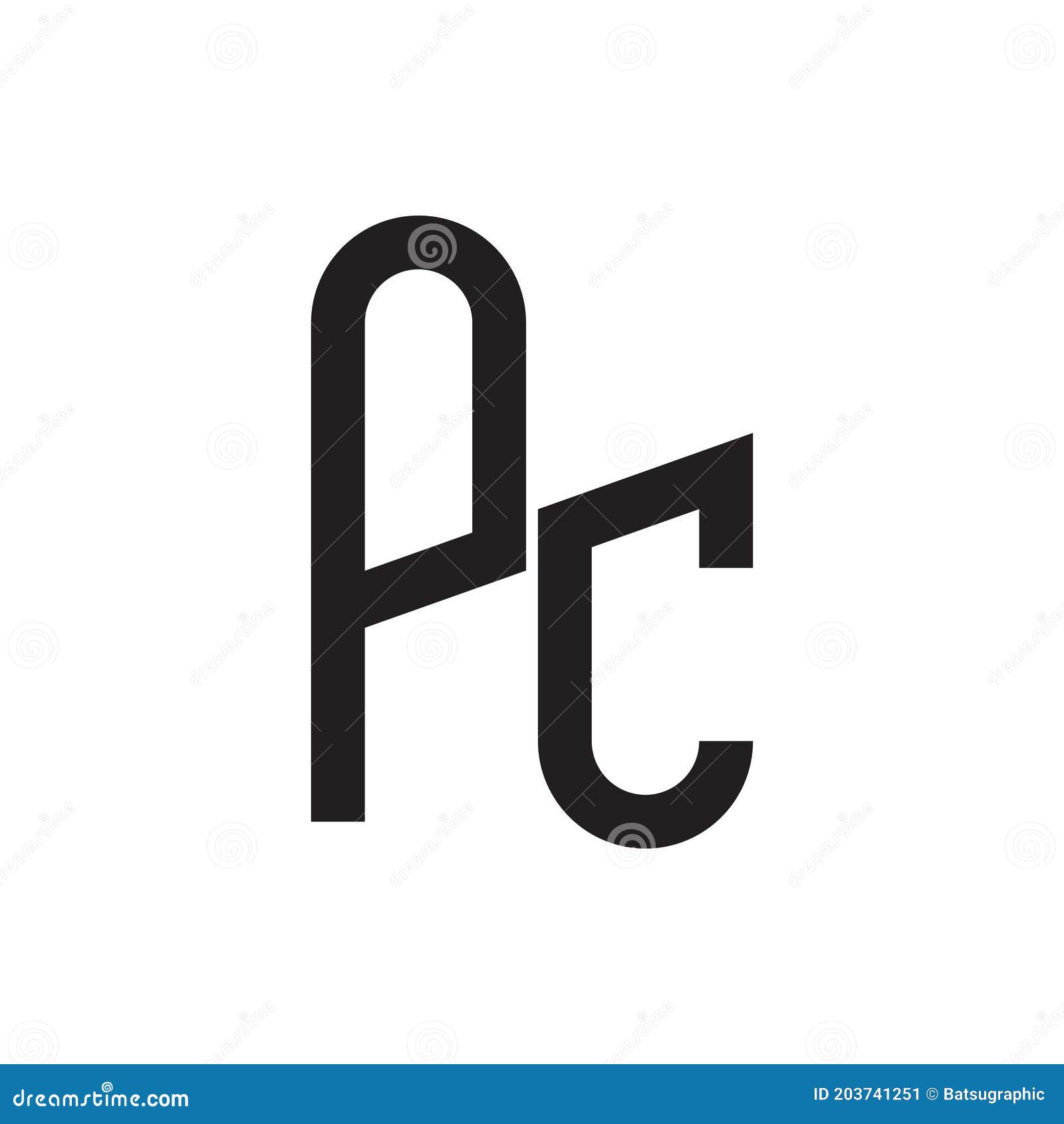 Icono Del Logotipo Del Vector De Letra Inicial De Pc Ilustración del ...