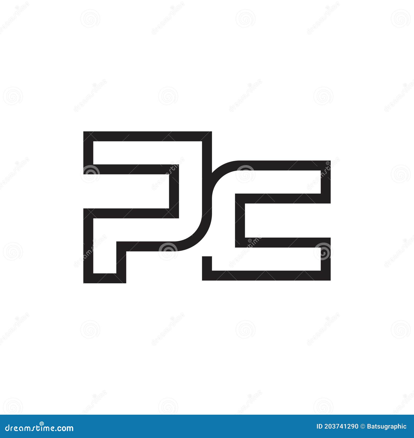 Icono Del Logotipo Del Vector De Letra Inicial De Pc Ilustración del ...