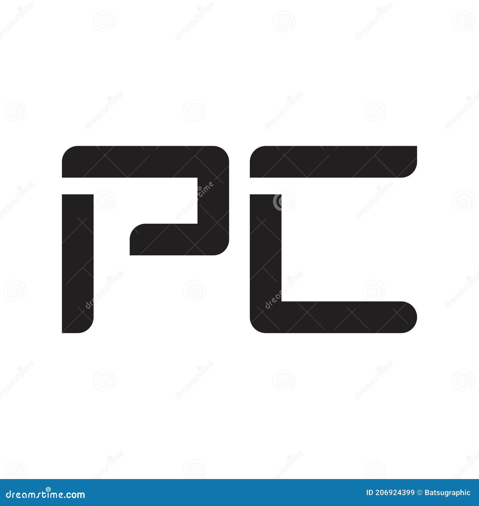 Icono Del Logotipo Del Vector De Letra Inicial De Pc Ilustración del ...