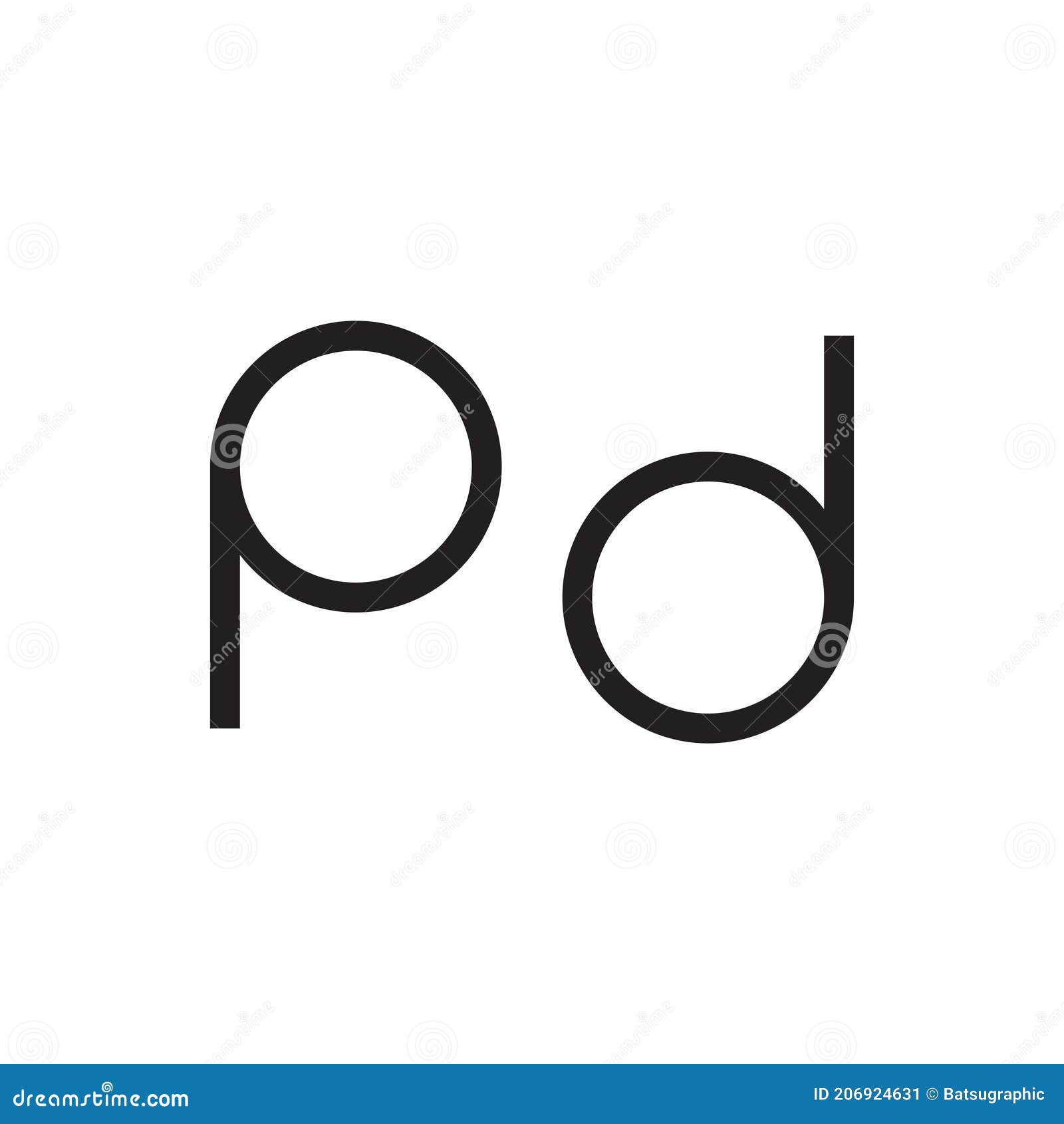 Icono Del Logotipo Del Vector De Letra Inicial De Pd Ilustración del ...