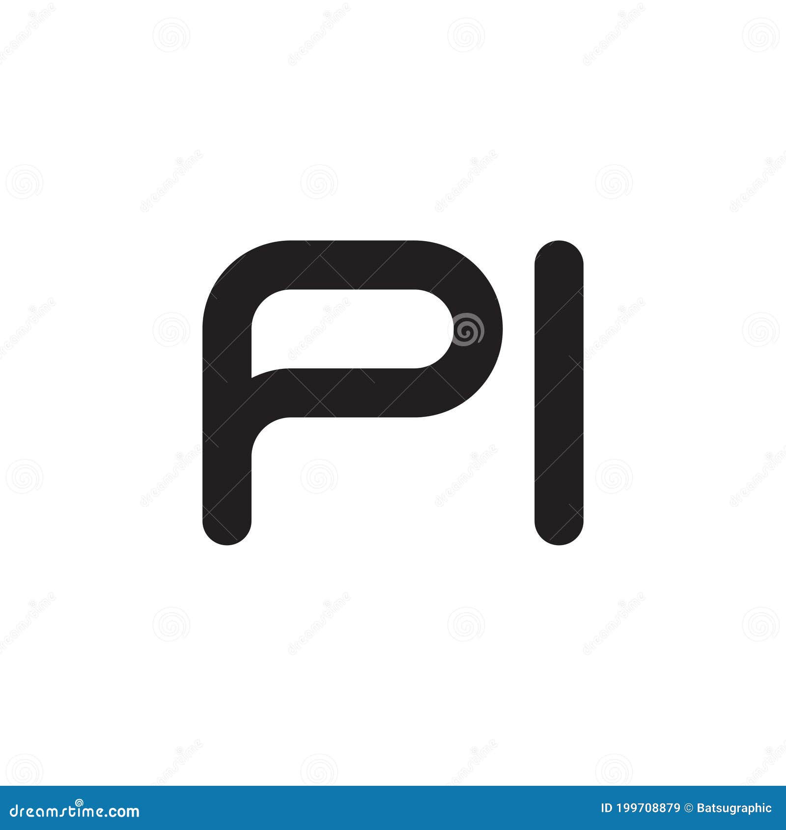 Icono Del Logotipo Del Vector De Letra Inicial De Pi Ilustración del ...