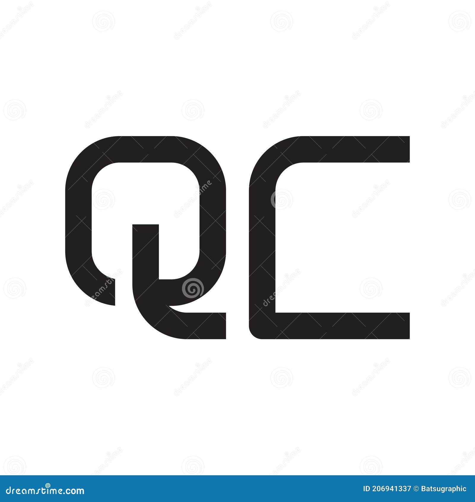 Icono Del Logotipo Del Vector De Letra Inicial De Qc Ilustración del ...