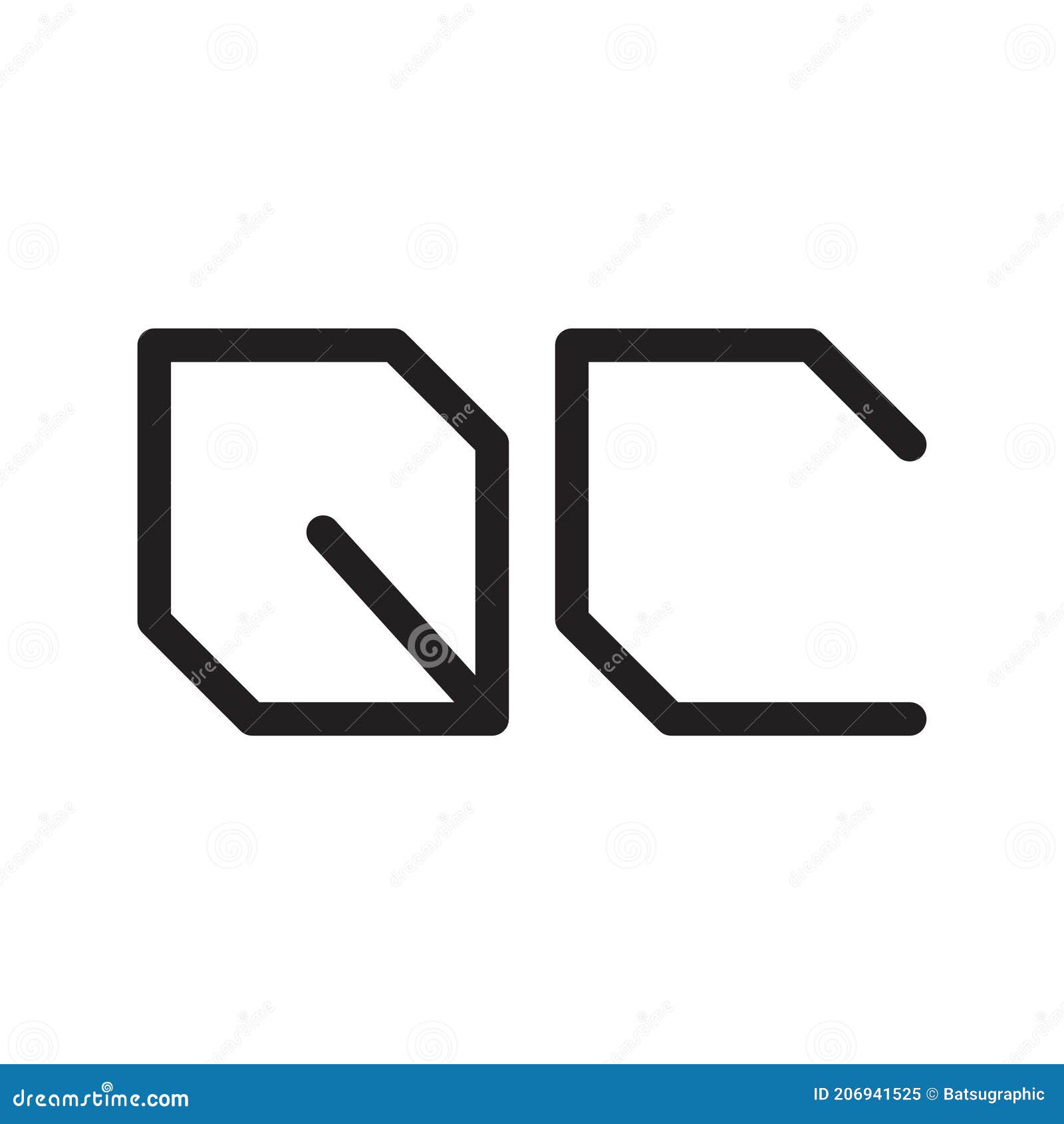 Icono Del Logotipo Del Vector De Letra Inicial De Qc Ilustración del ...