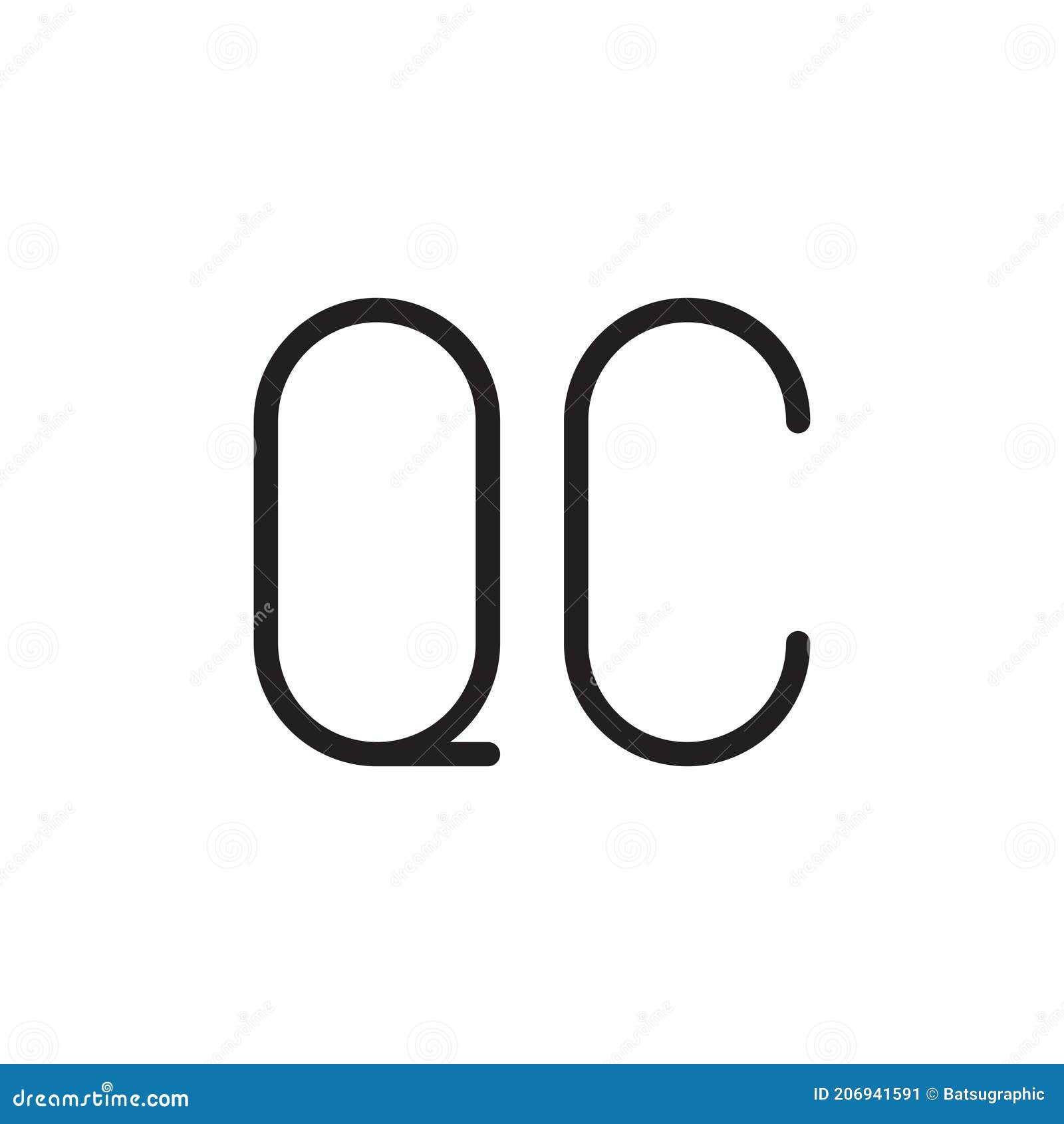 Icono Del Logotipo Del Vector De Letra Inicial De Qc Ilustración del ...