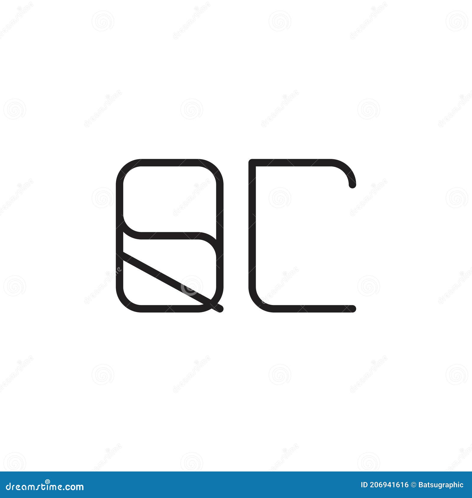 Icono Del Logotipo Del Vector De Letra Inicial De Qc Ilustración del ...
