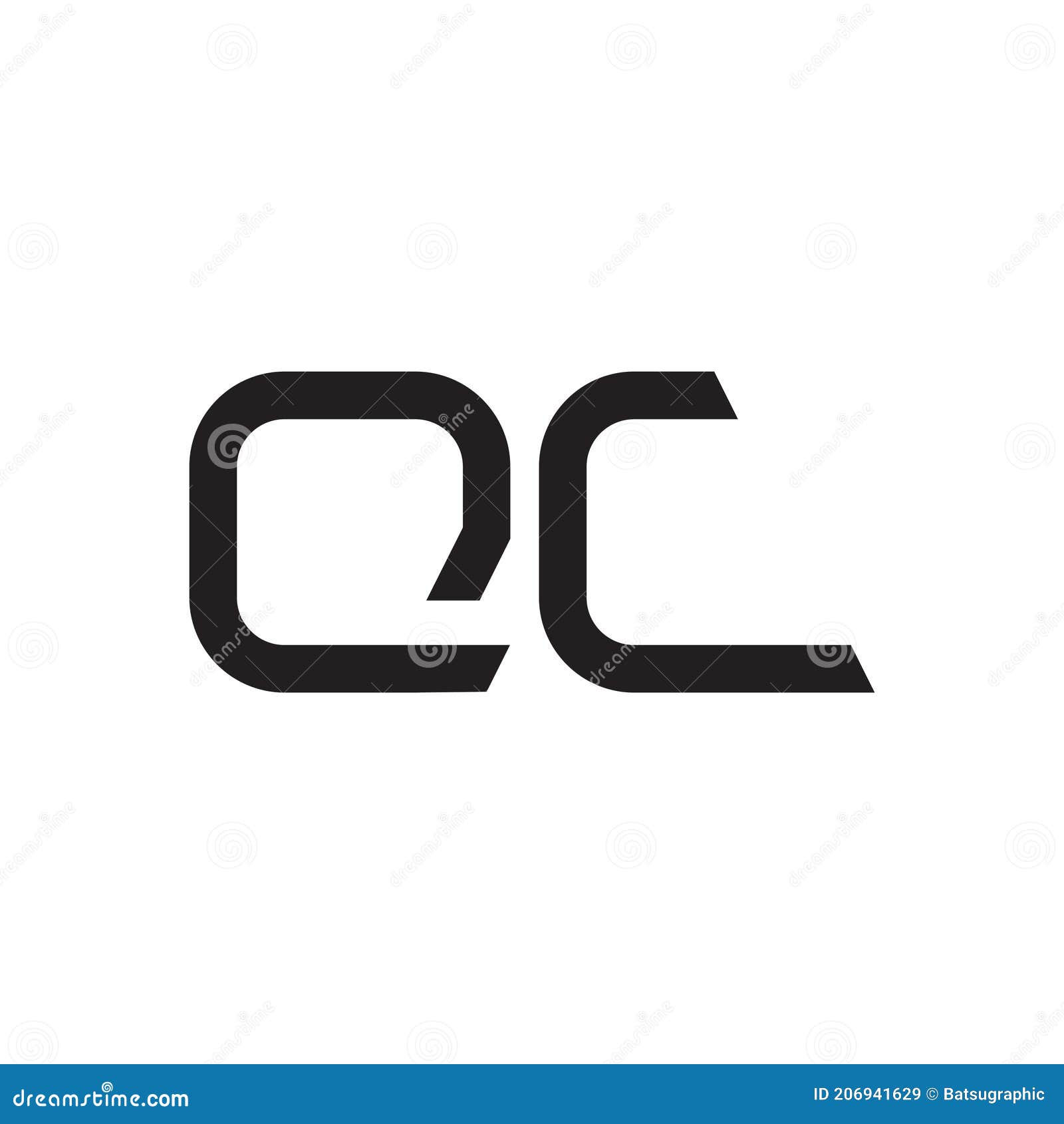 Icono Del Logotipo Del Vector De Letra Inicial De Qc Ilustración del ...
