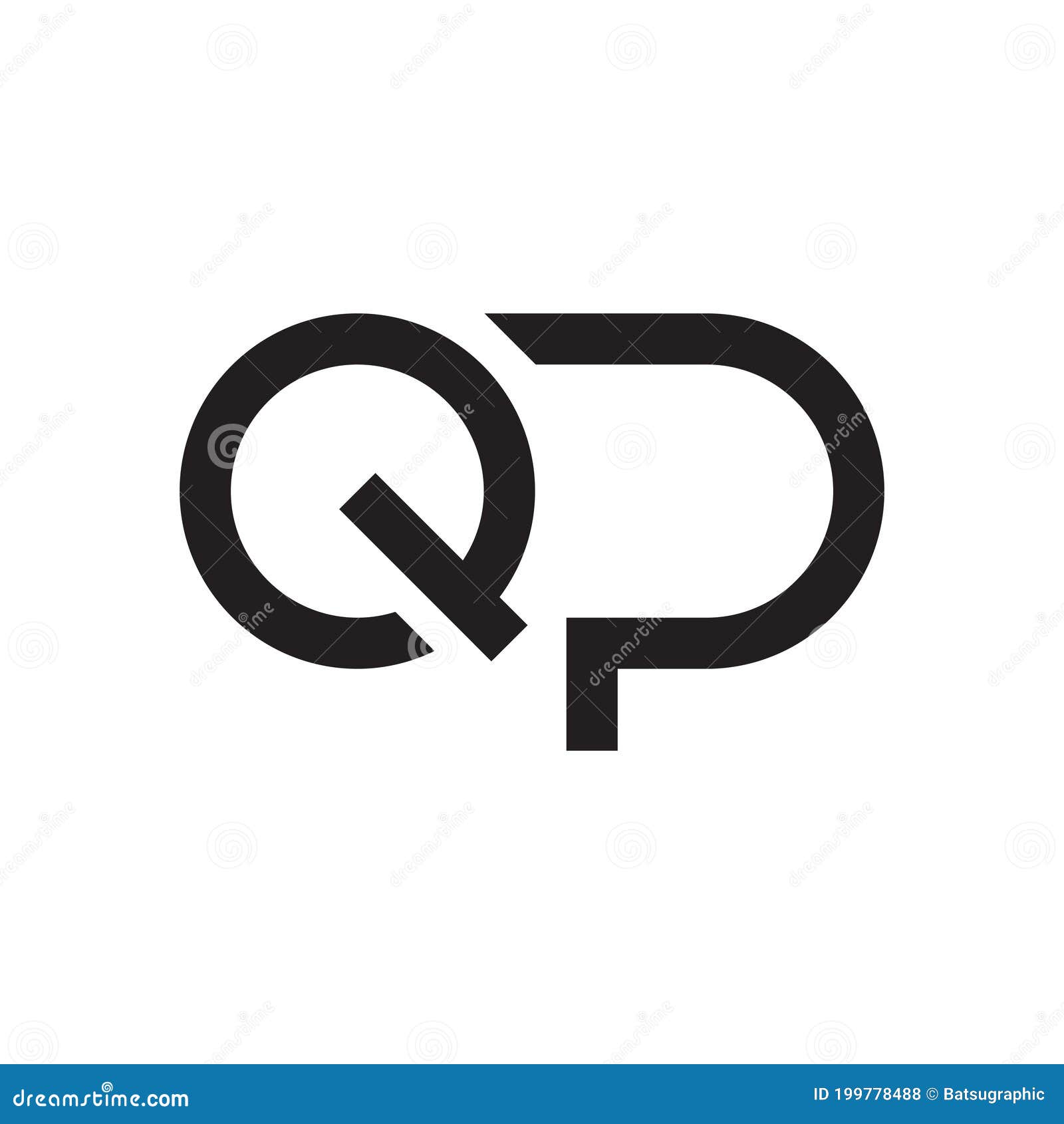 Icono Del Logotipo Del Vector De Letra Inicial De Qp Ilustración del ...