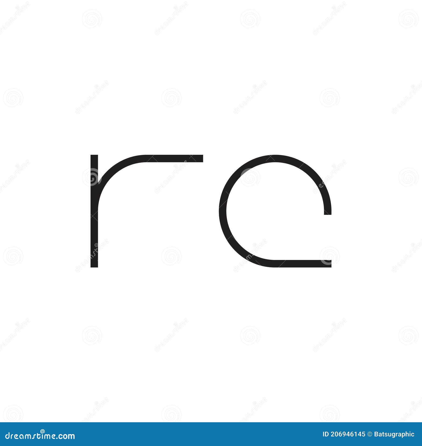 Icono Del Logotipo Del Vector De Letra Inicial De Rc Ilustración del ...