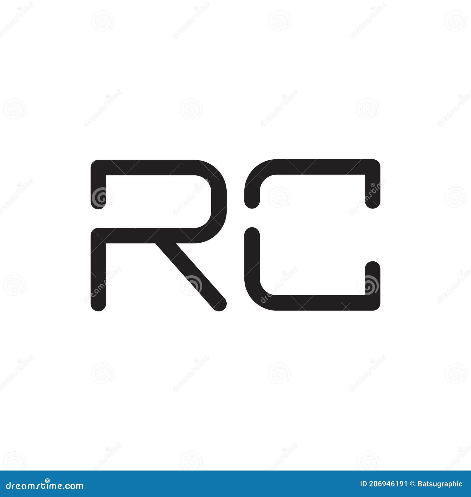 Icono Del Logotipo Del Vector De Letra Inicial De Rc Ilustración del ...