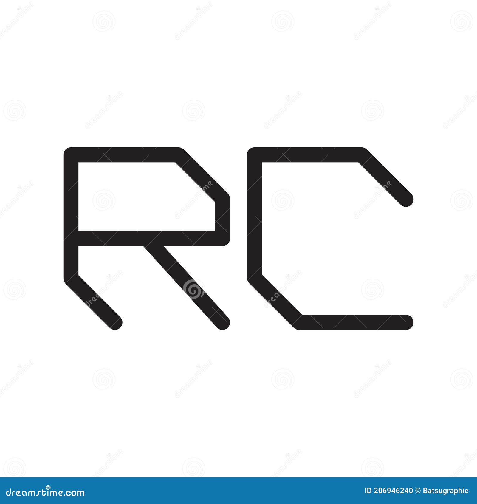 Icono Del Logotipo Del Vector De Letra Inicial De Rc Ilustración del ...