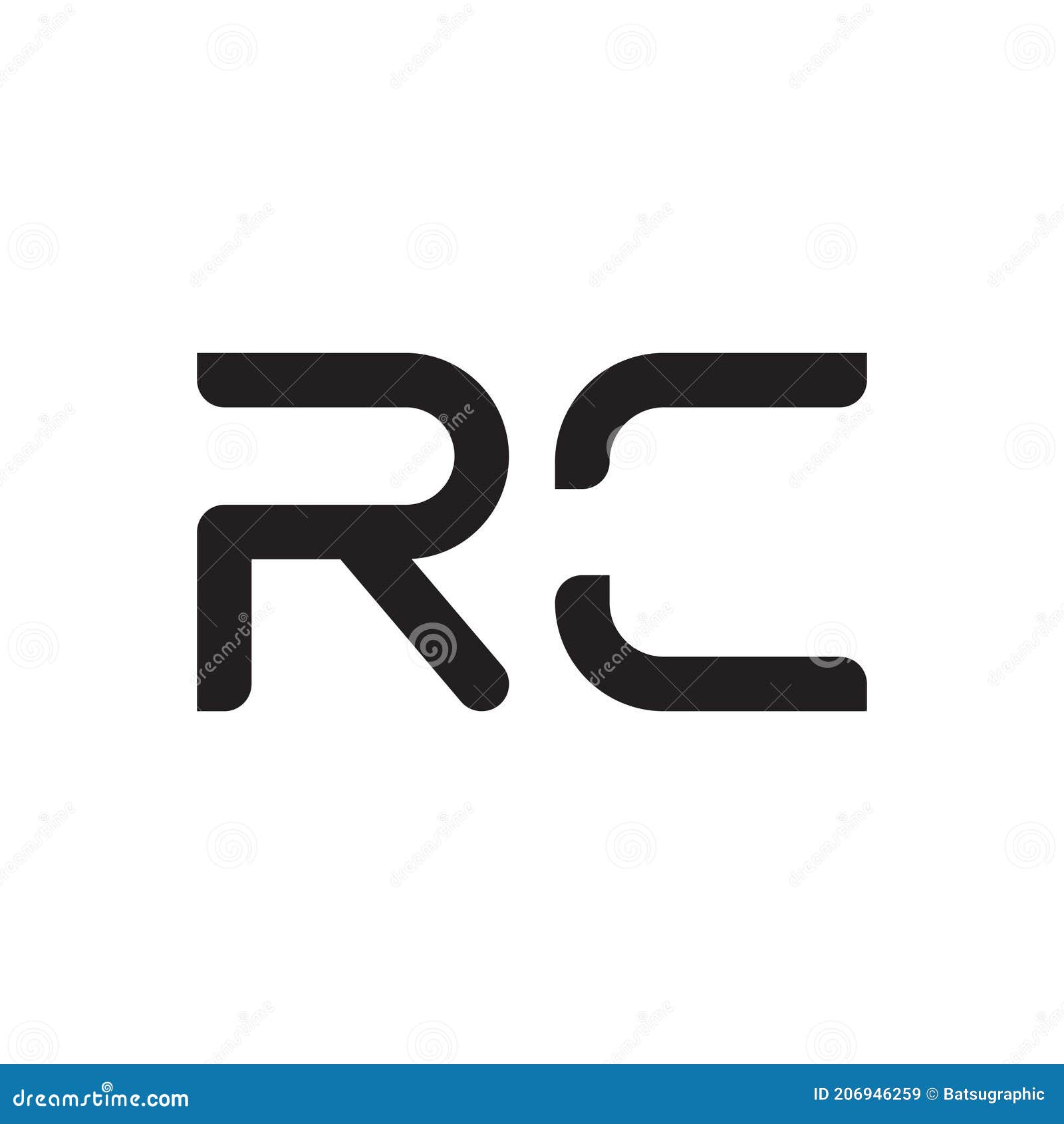 Icono Del Logotipo Del Vector De Letra Inicial De Rc Ilustración del ...