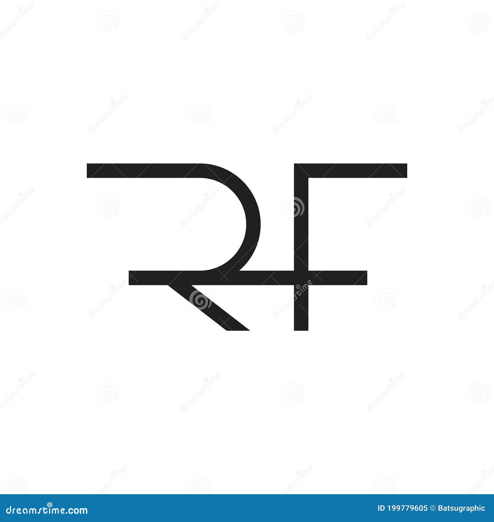 Icono Del Logotipo Del Vector De Letra Inicial De Rf Ilustración del ...