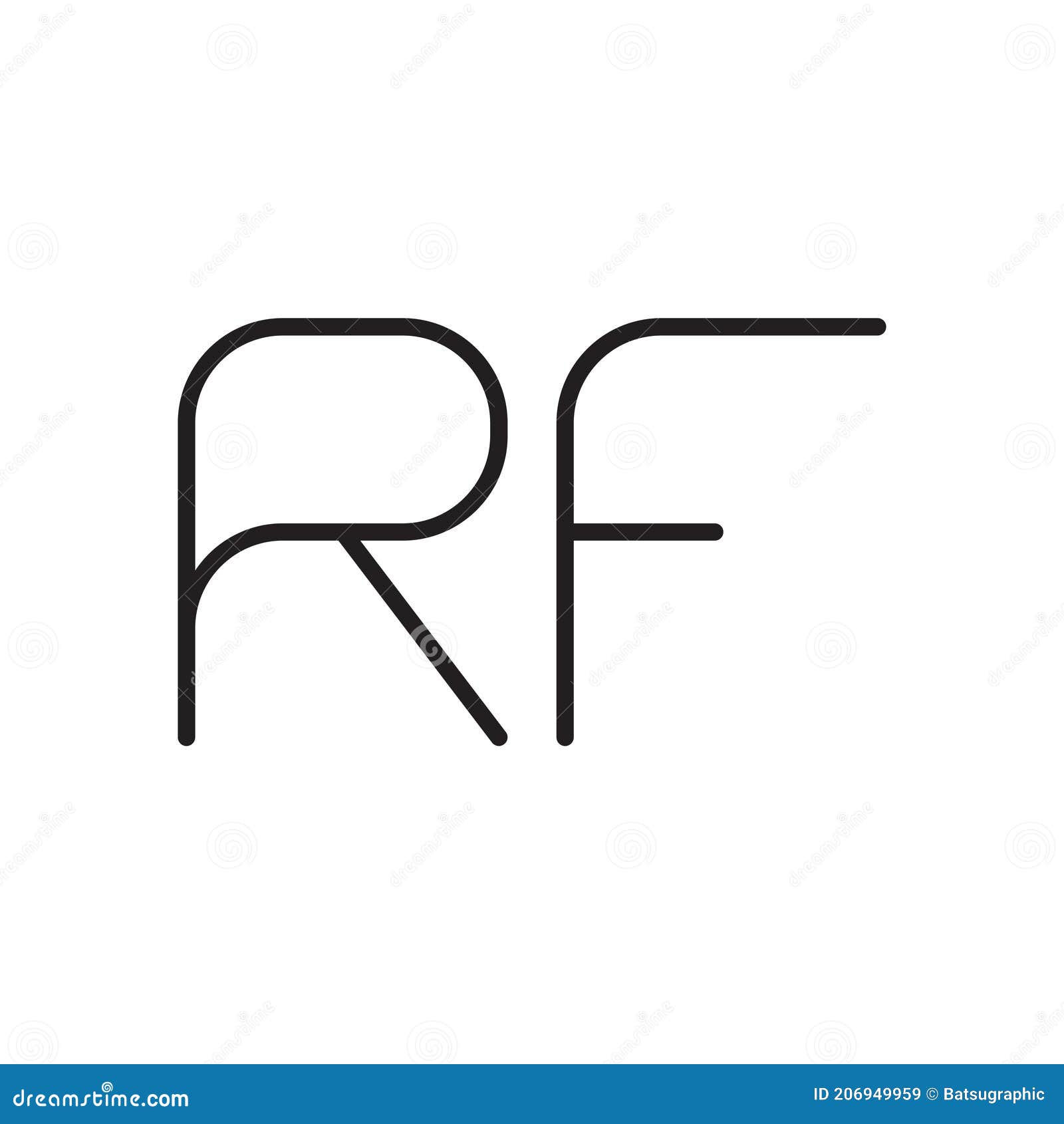 Icono Del Logotipo Del Vector De Letra Inicial De Rf Ilustración del ...