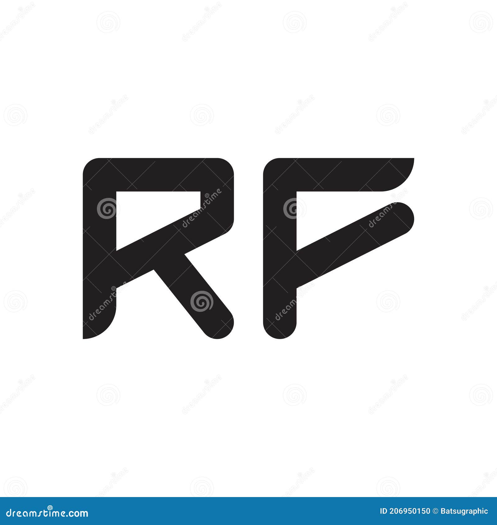 Icono Del Logotipo Del Vector De Letra Inicial De Rf Ilustración del ...