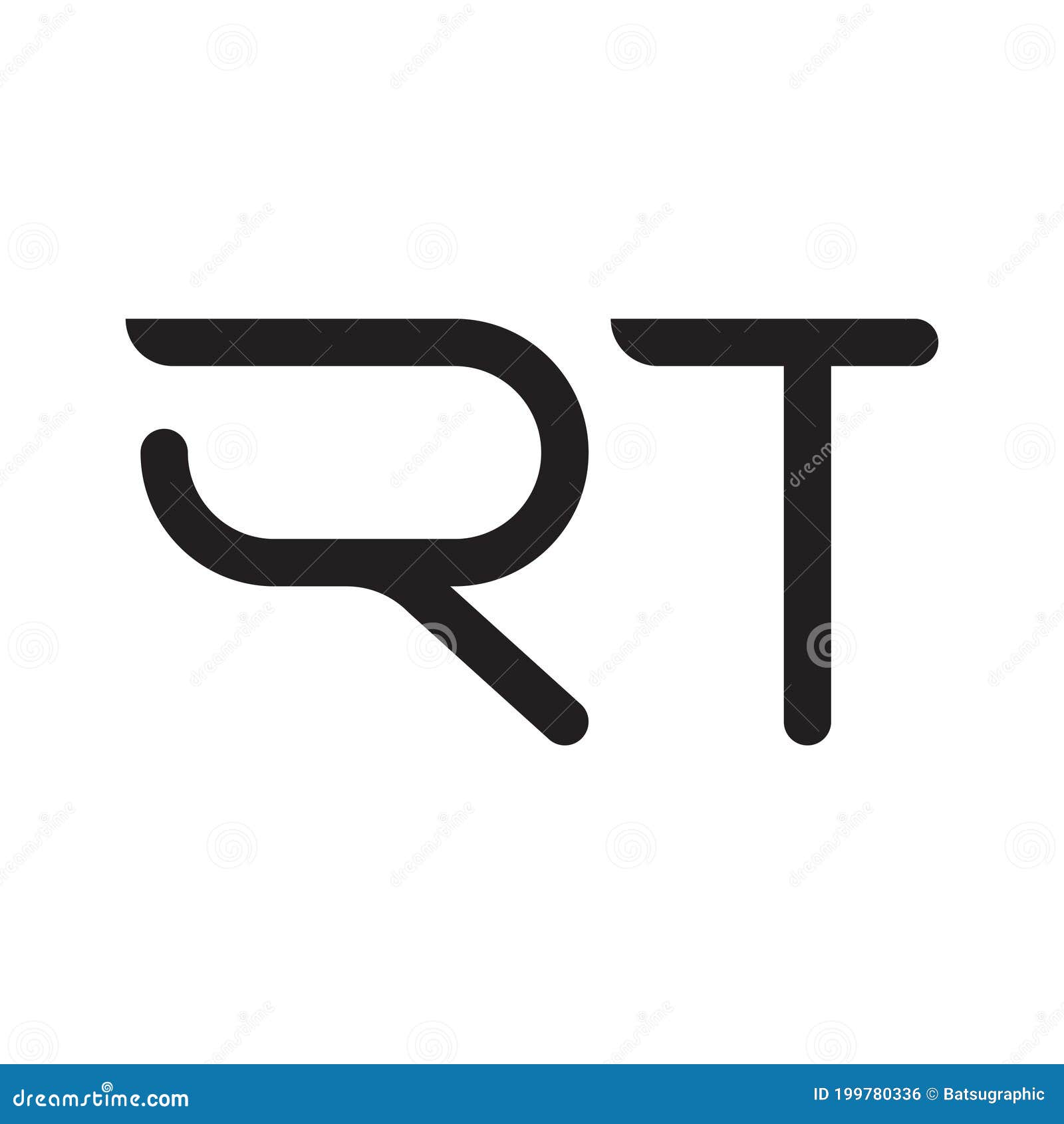 Icono Del Logotipo Del Vector De Letra Inicial De Rt Ilustración del ...