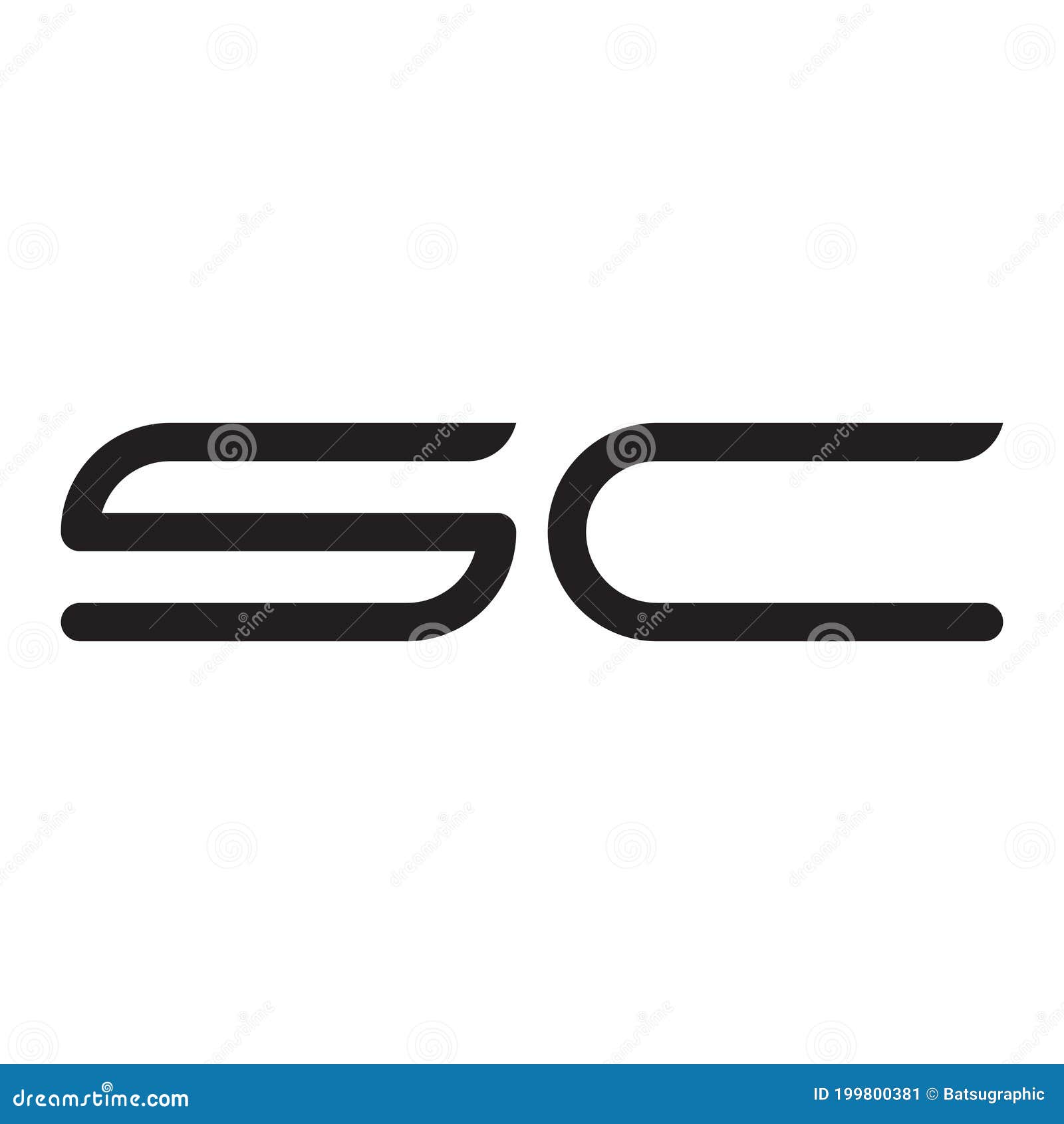 Icono Del Logotipo Del Vector De Letra Inicial De Sc Ilustración del ...