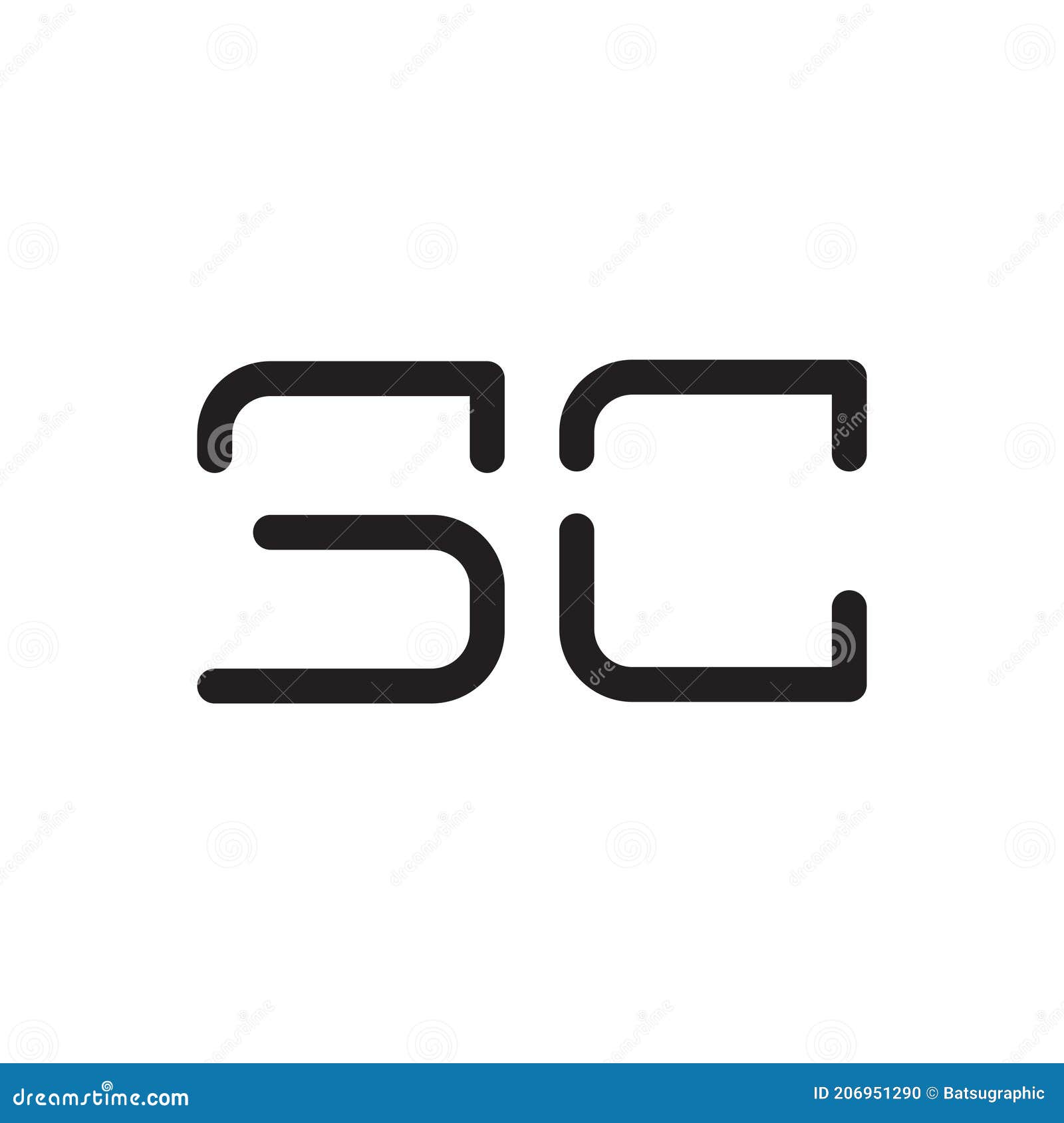 Icono Del Logotipo Del Vector De Letra Inicial De Sc Ilustración del ...