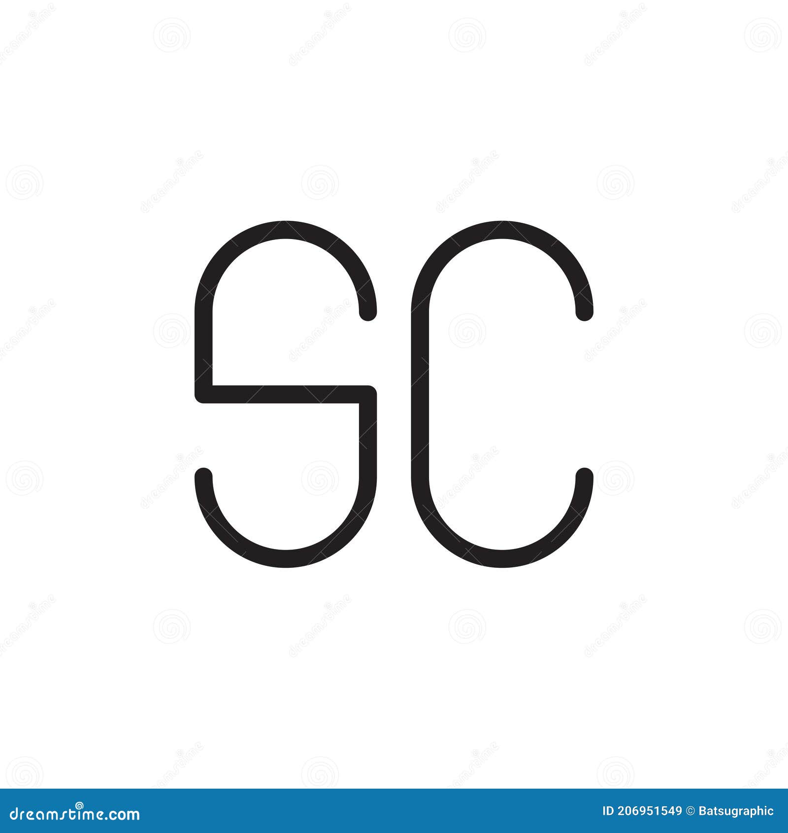 Icono Del Logotipo Del Vector De Letra Inicial De Sc Ilustración del ...